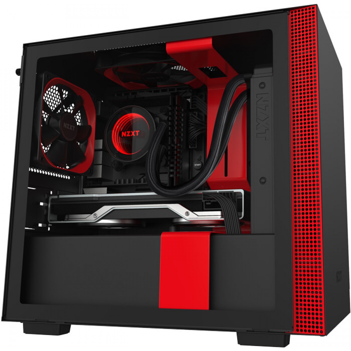 Gabinete Gamer NZXT H210 Mini Tower Red - Terabyte