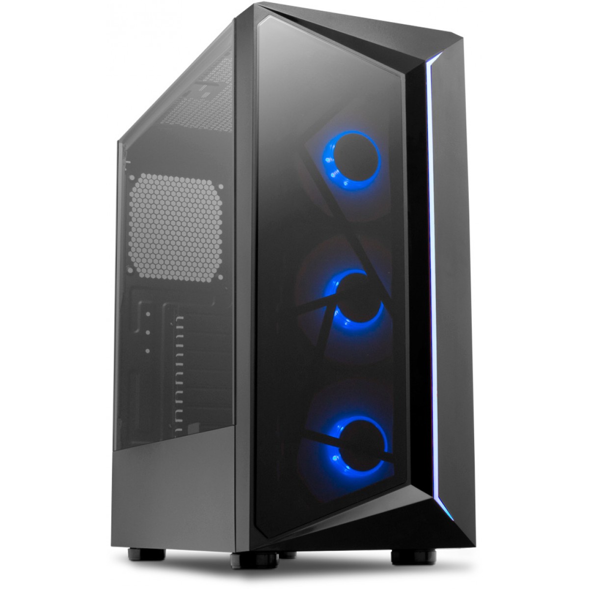 Gabinete Gamer One Power C07, Mid Tower, Com 3 Fans, Vidro Temperado ...
