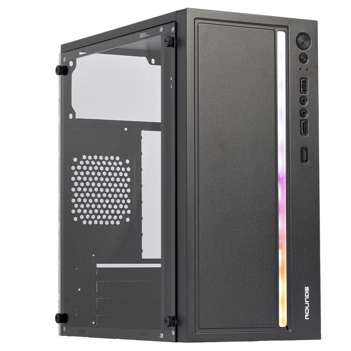 Gabinete Gamer Round5 Viper Black, Mini Tower, Lateral de Vidro, mATX ...