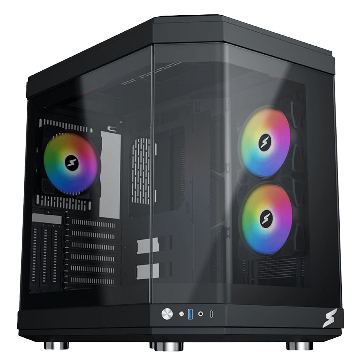 Gabinete Gamer SuperFrame Power Cube, Mid Tower, Vidro Temperado, EATX ...