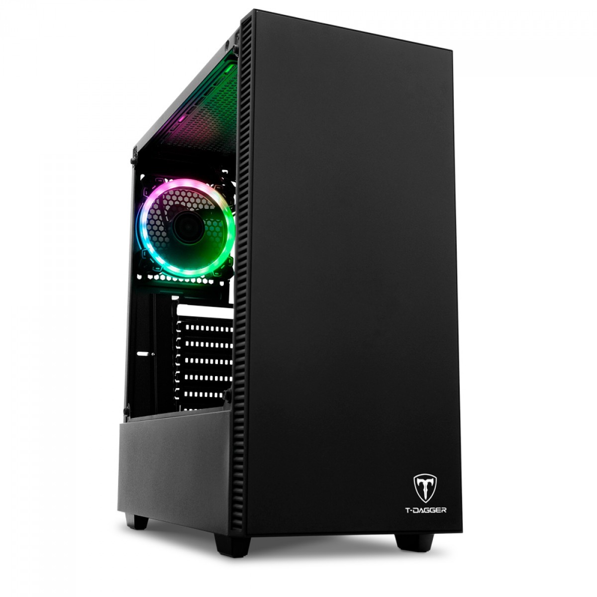 Gabinete Gamer T-Dagger, Cube, Mid Tower, Vidro Temperado, Black, S ...