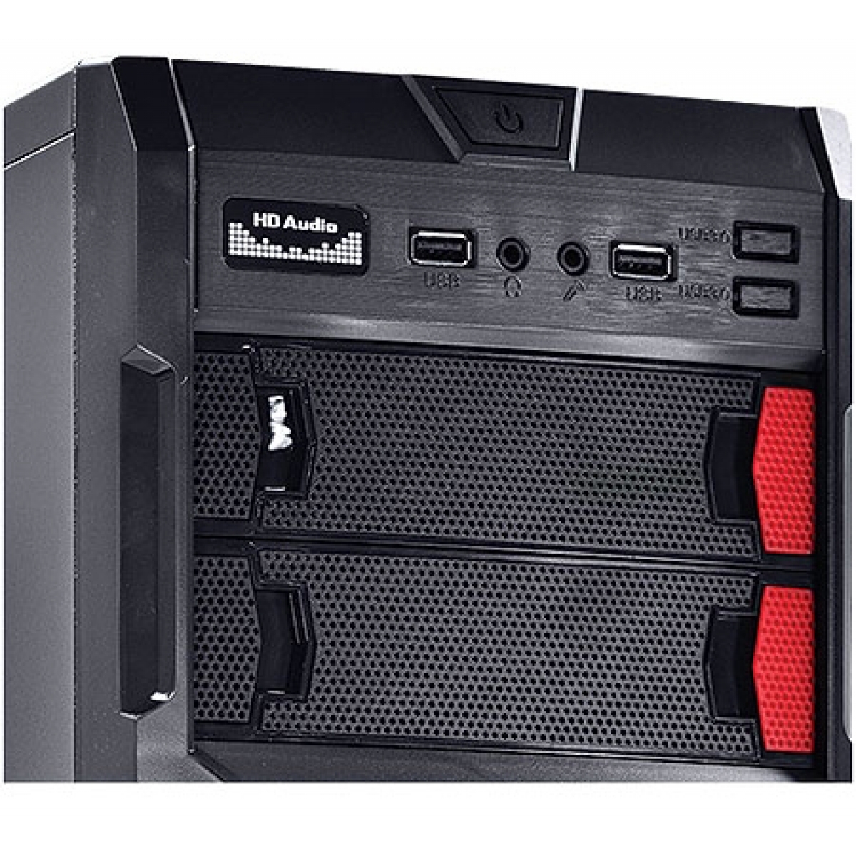 Gabinete Gamer Vinik VX Typhoon Window, Mid Tower, Black-Red, Sem Fonte
