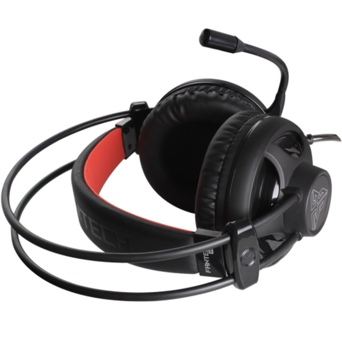 Headset Gamer Fantech Chief, 3.5mm + USB, LED Red, Black, HG13 - Open Box