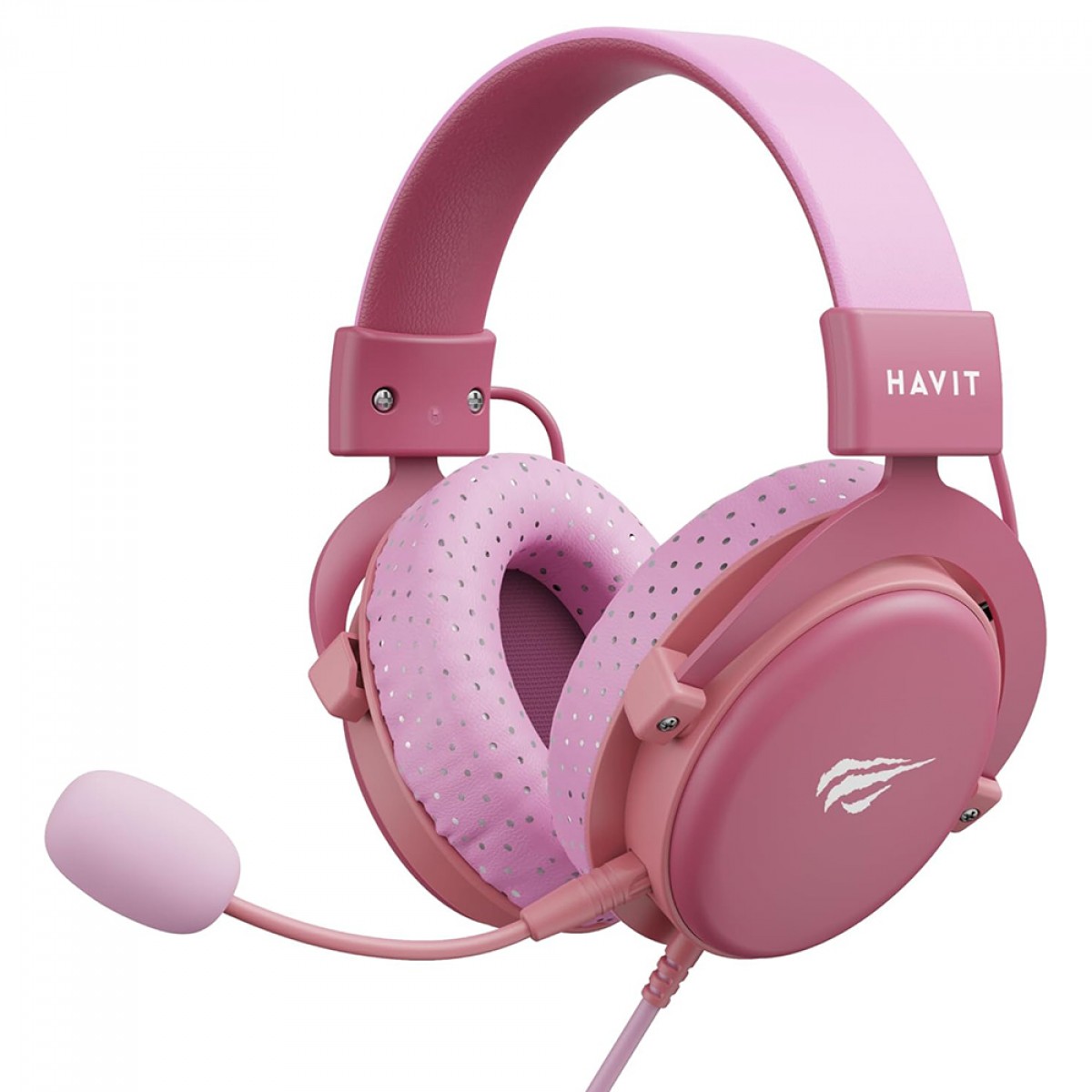 Headset Gamer Havit H2015D, 3.5mm, Drivers de 50mm, Rosa, H2015D-PINK