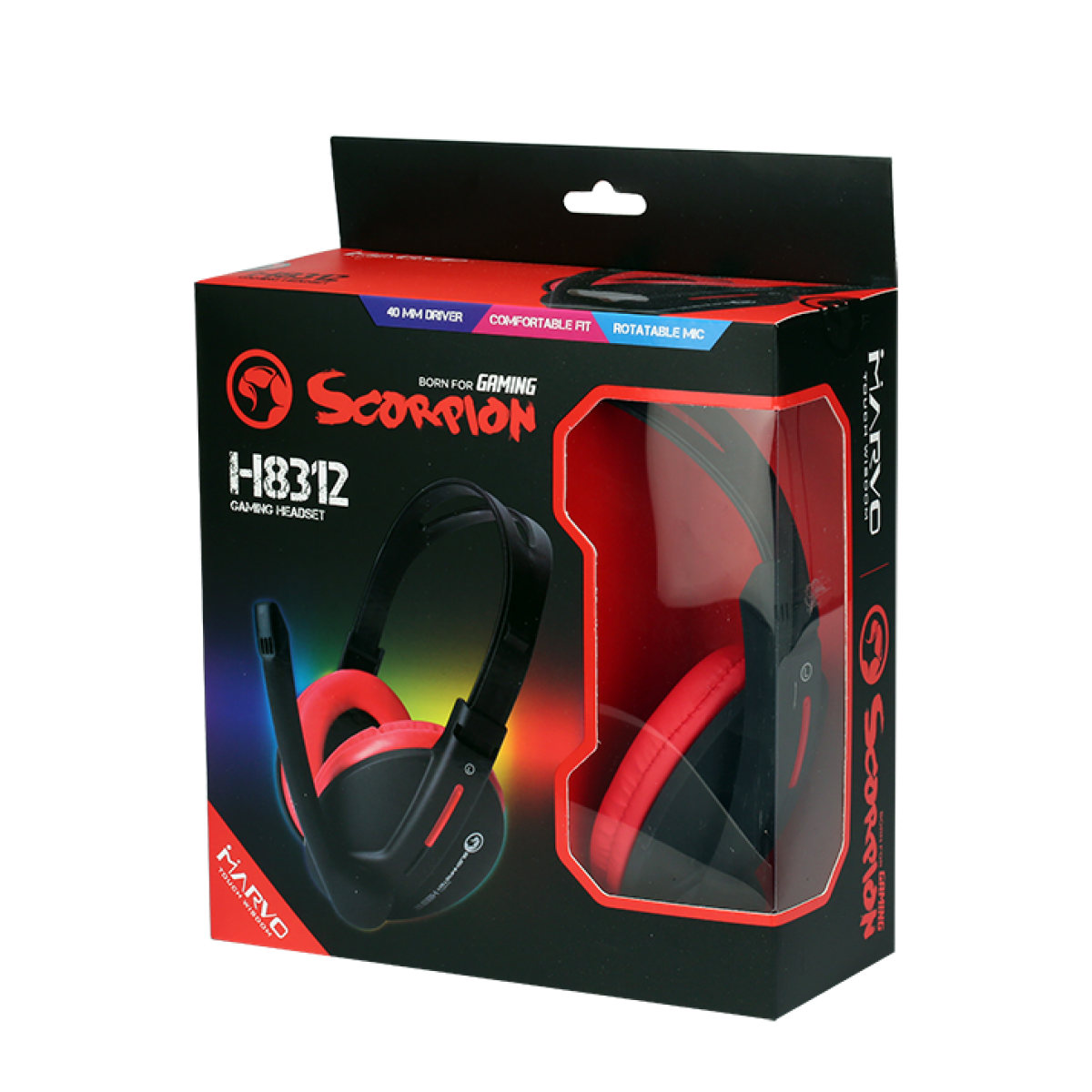 Headset Gamer Marvo Scorpion H8312 Preto/Vermelho - Open Box