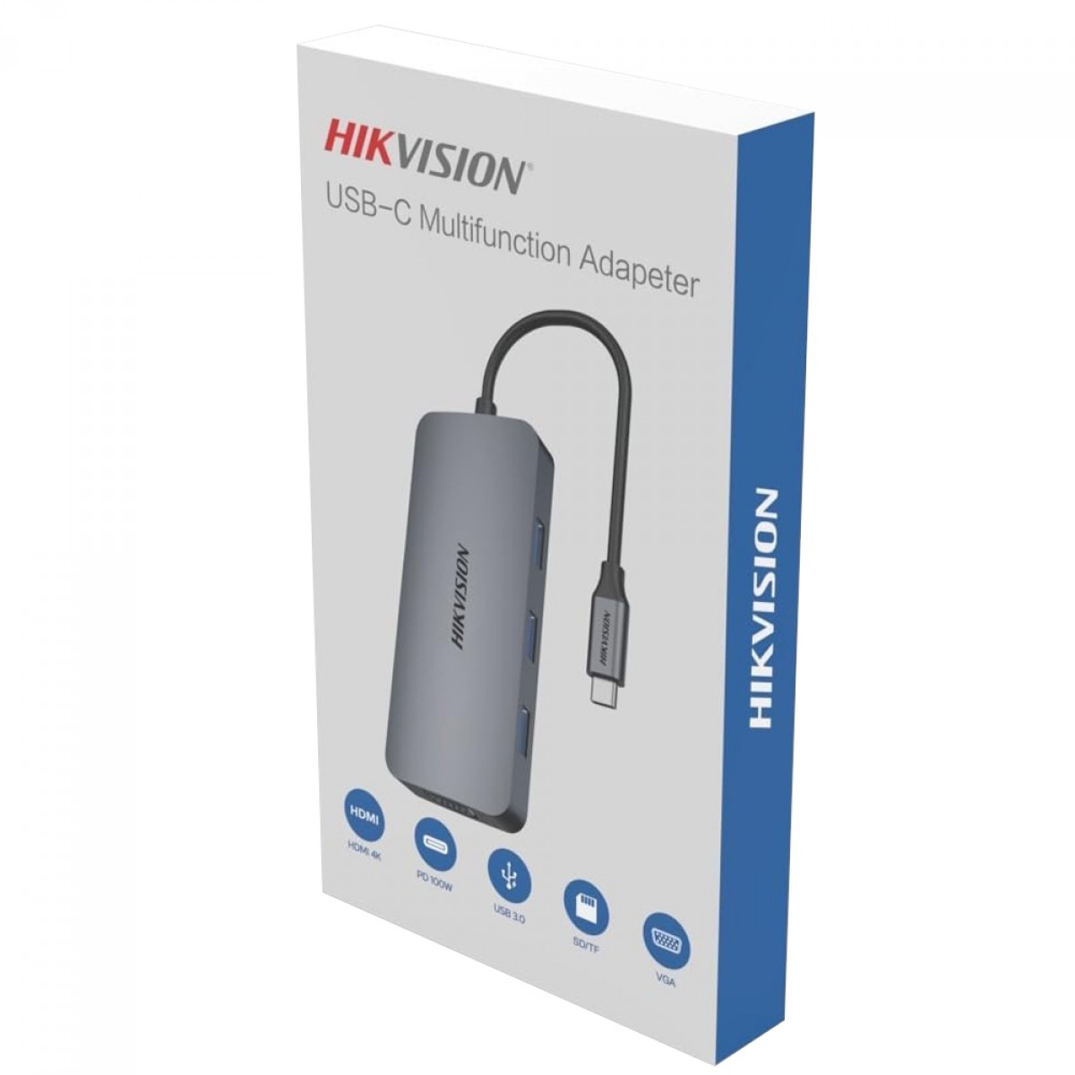 Hub Adaptador Hikvision 8 em 1, USB-C Para USB 3.0