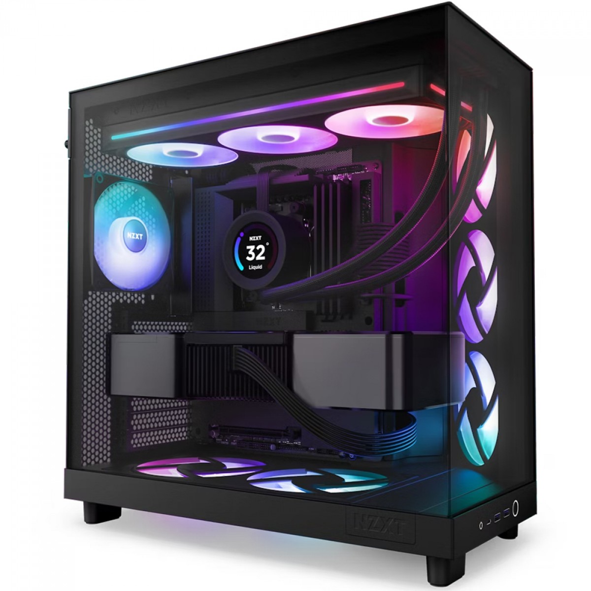 Kit Fan 360mm NZXT F360 RGB Core, 3 Ventoinhas De 120mm, Single-Frame ...