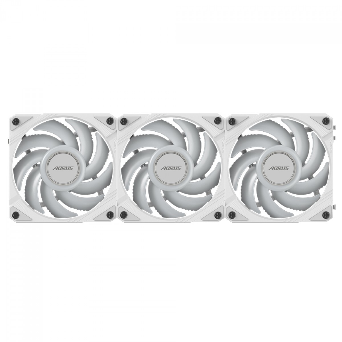 Kit Fan Com 3 Unidades Gigabyte Aorus EZ Chain Fan 120 Ice, ARGB, 120mm, Branco, GP-ECFAN1203 ICE