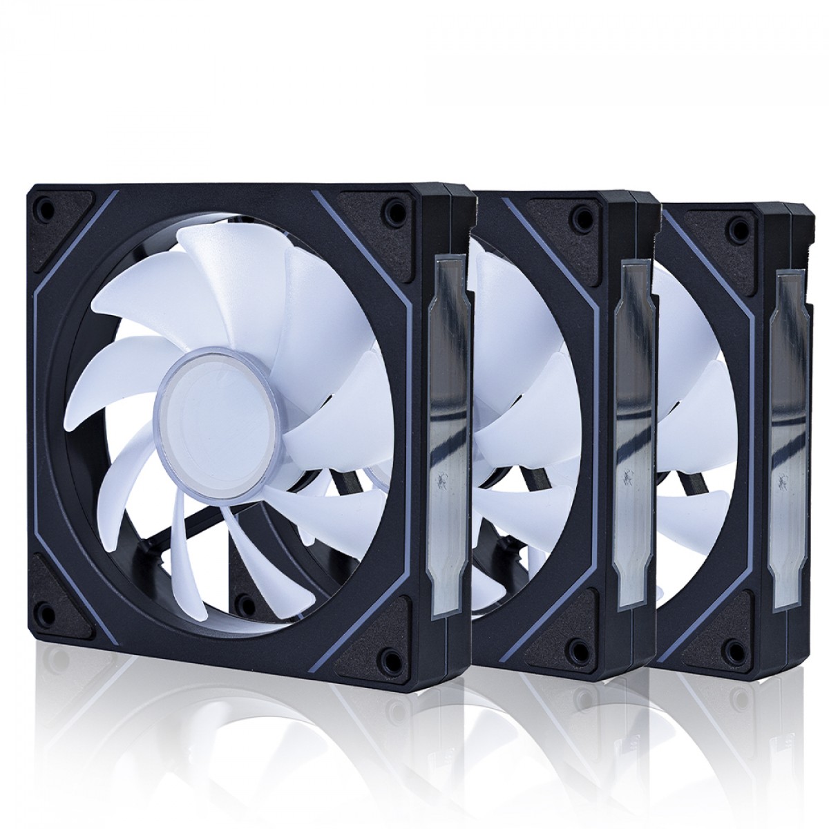 Kit Fan com 3 Unidades Round5 Aurora Black, ARGB, 120mm, Com ...