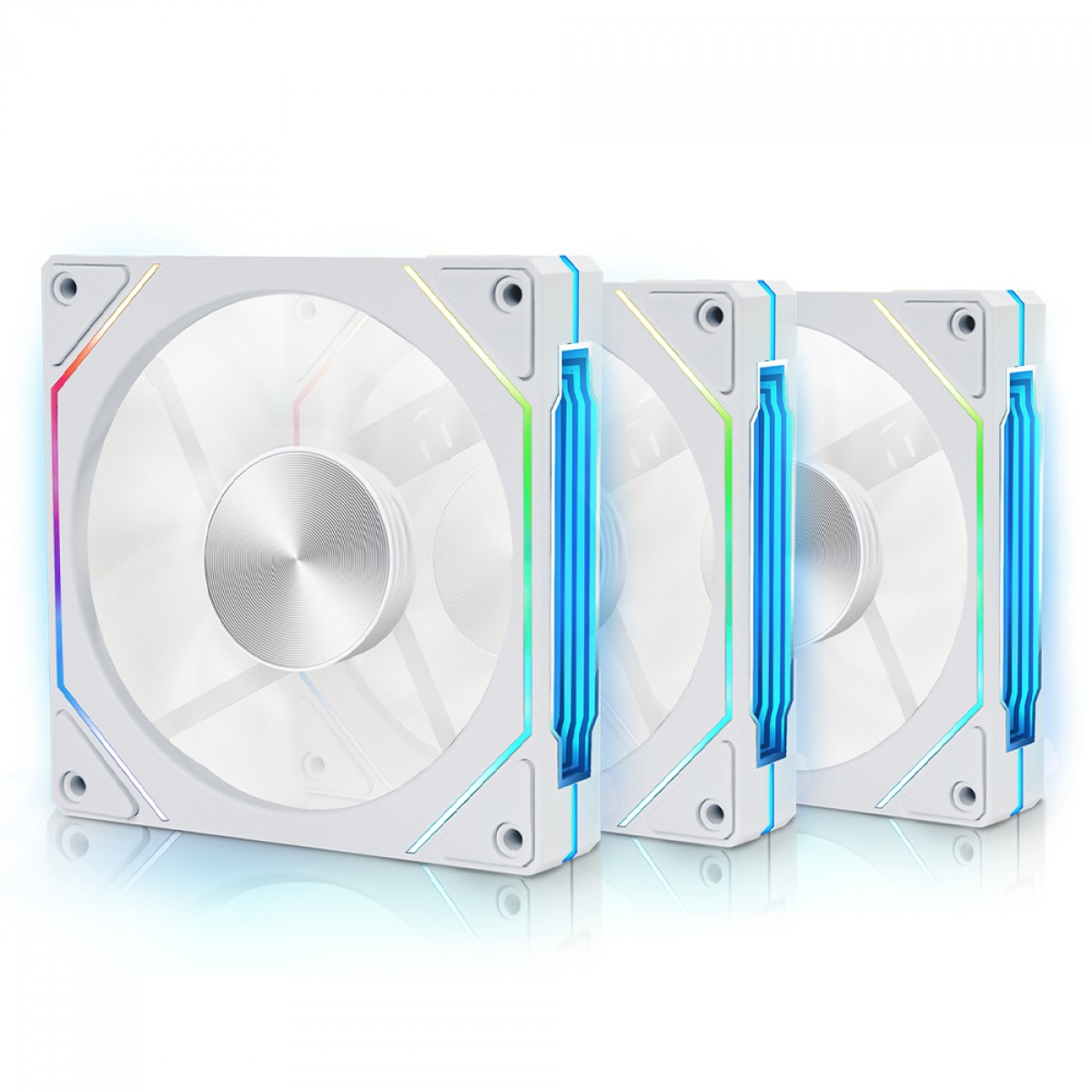 Kit Fan com 3 Unidades Round5 Nordwind White, ARGB, 120mm, Com ...