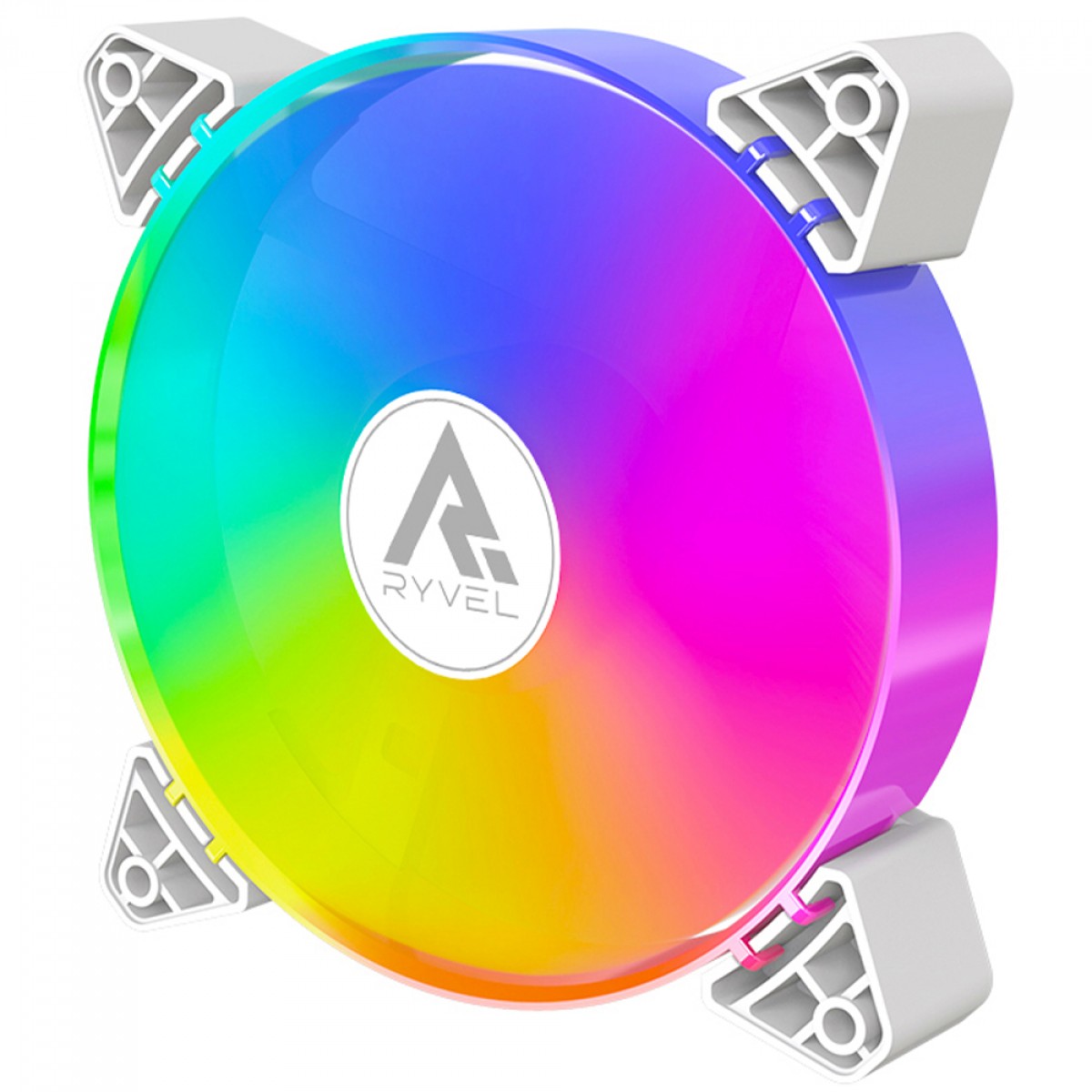 Kit Fan Com 3 Unidades Ryvel Snowy White, ARGB, 120mm, Com Controladora, Branco, RY-FN-SW-WT