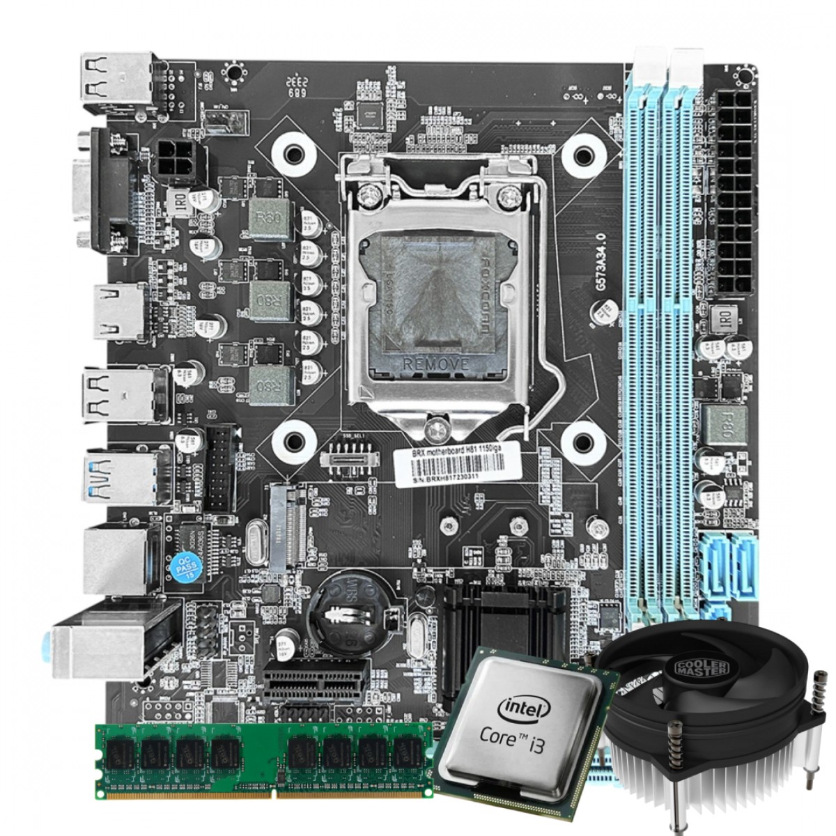 Kit Upgrade, Intel Core i3 4160, Placa Mãe Chipset H81, Memória 8GB ...