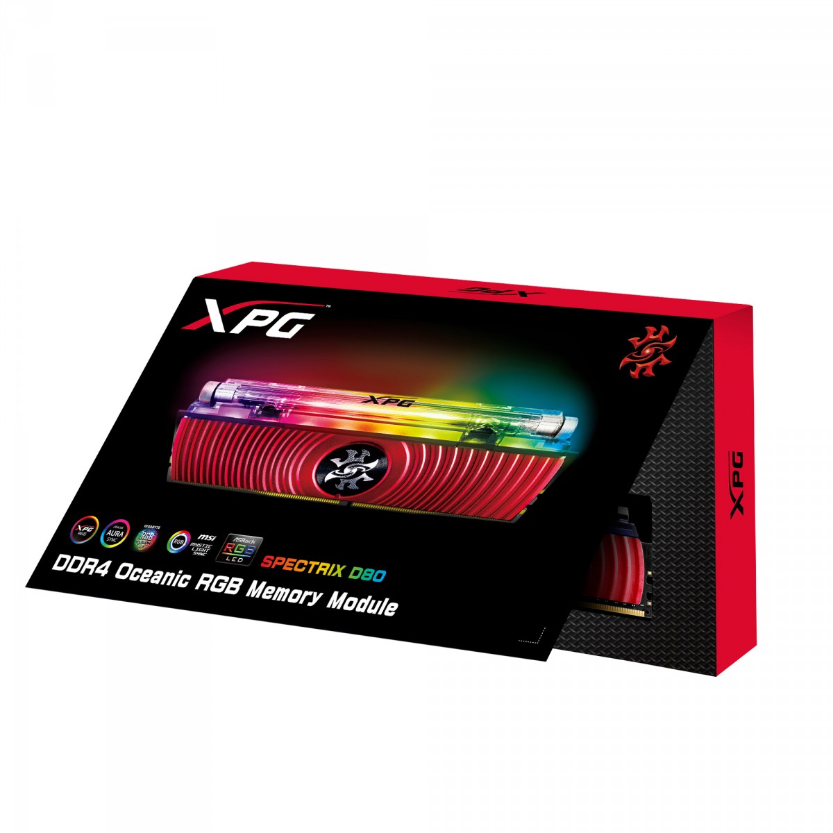 Memória DDR4 XPG Spectrix D80, 8GB, 3000Mhz, CL16, RGB, Red, AX4U300038G16A-SR80