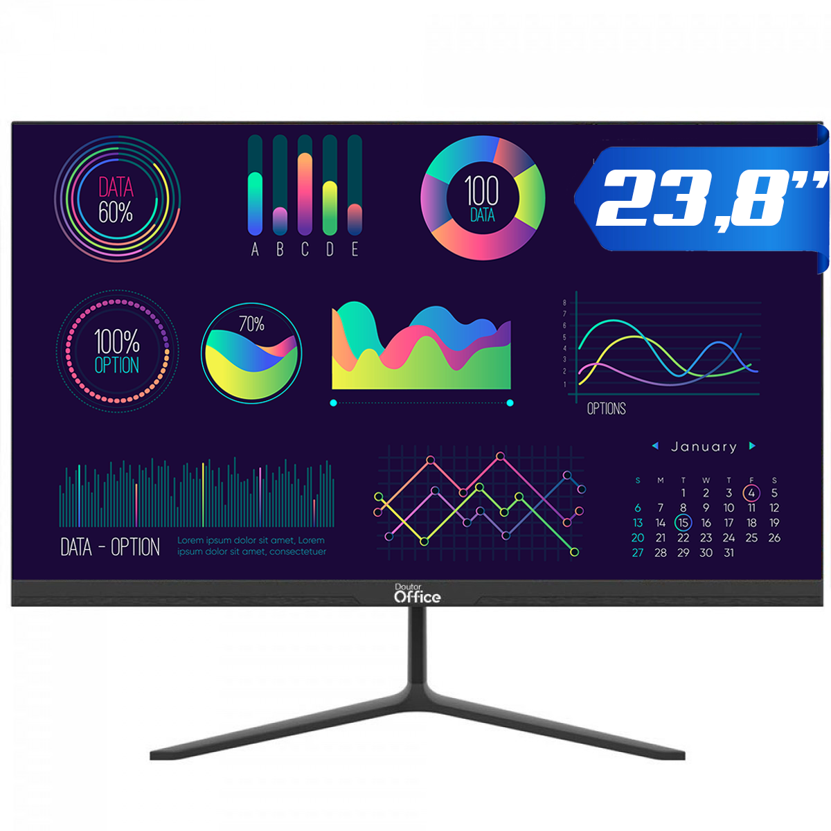Monitor Dr. Office, 23.8 Pol, Full HD, 75Hz, HDMI/VGA, MDR-0508-23 - Open Box