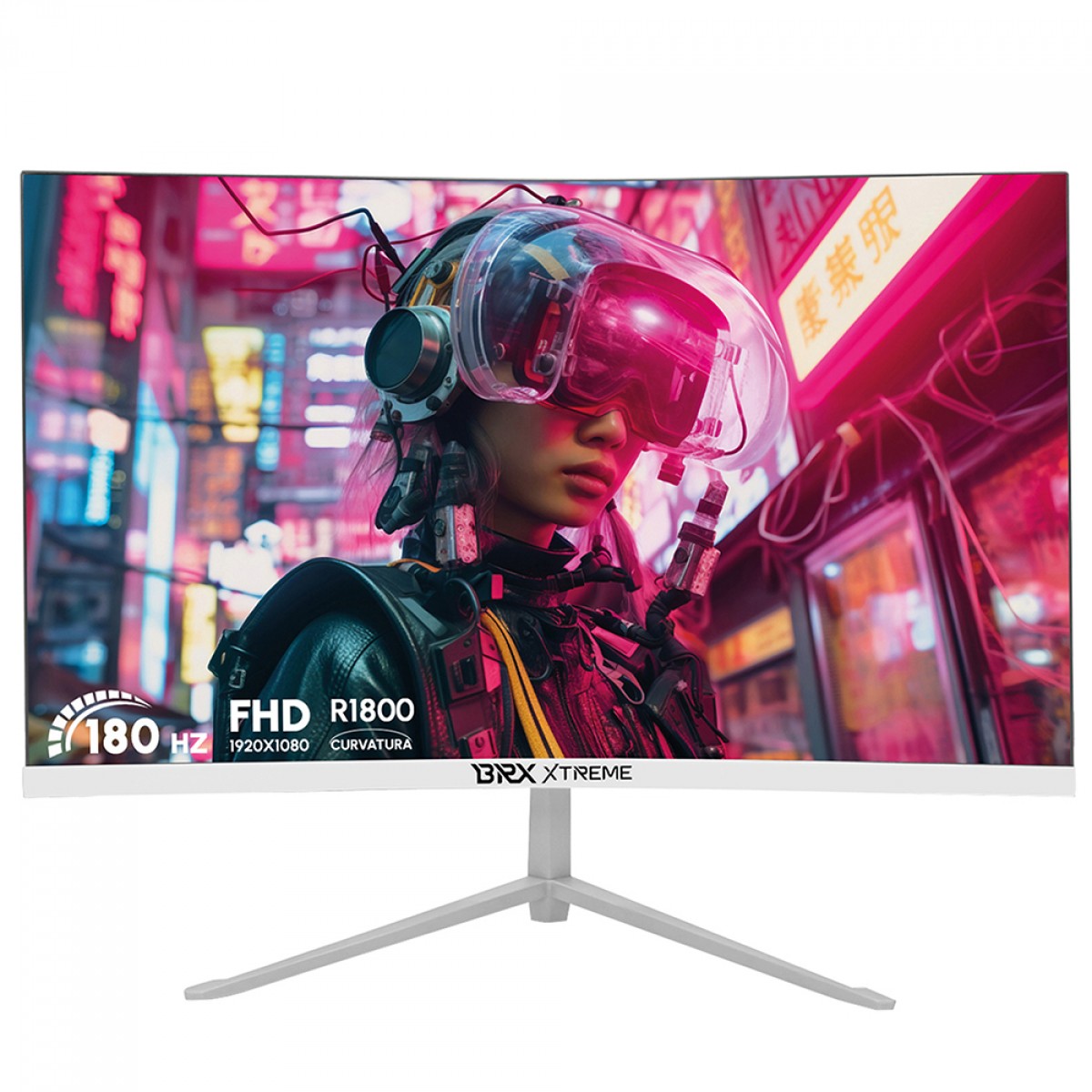 Monitor Gamer BRX Streme, 24 Pol, Full HD, Curvo, 180Hz, VA, HDMI/DP ...
