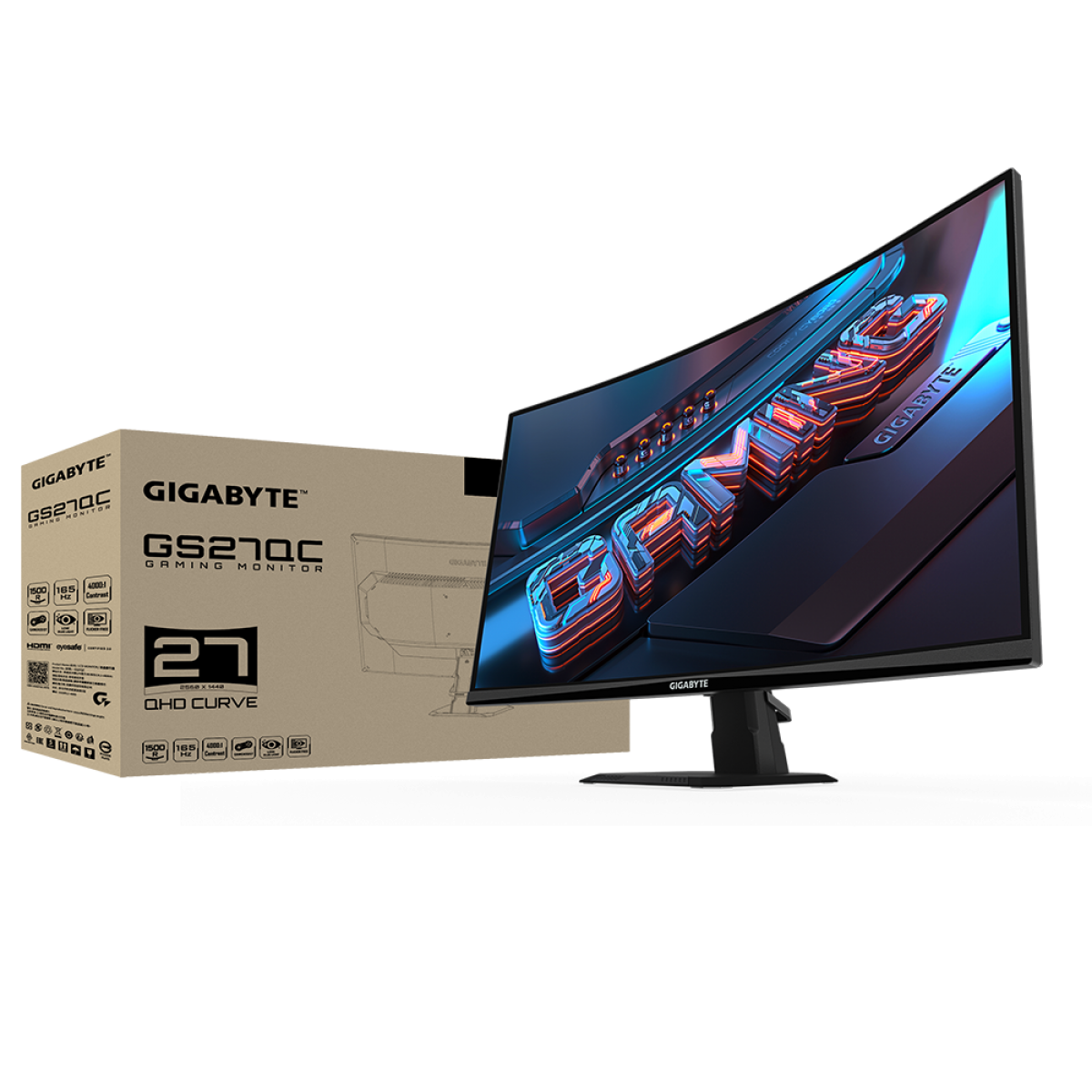 Monitor Gamer Gigabyte GS27QC, 27 Pol, Quad HD, Curvo, 165Hz, 1Ms ...