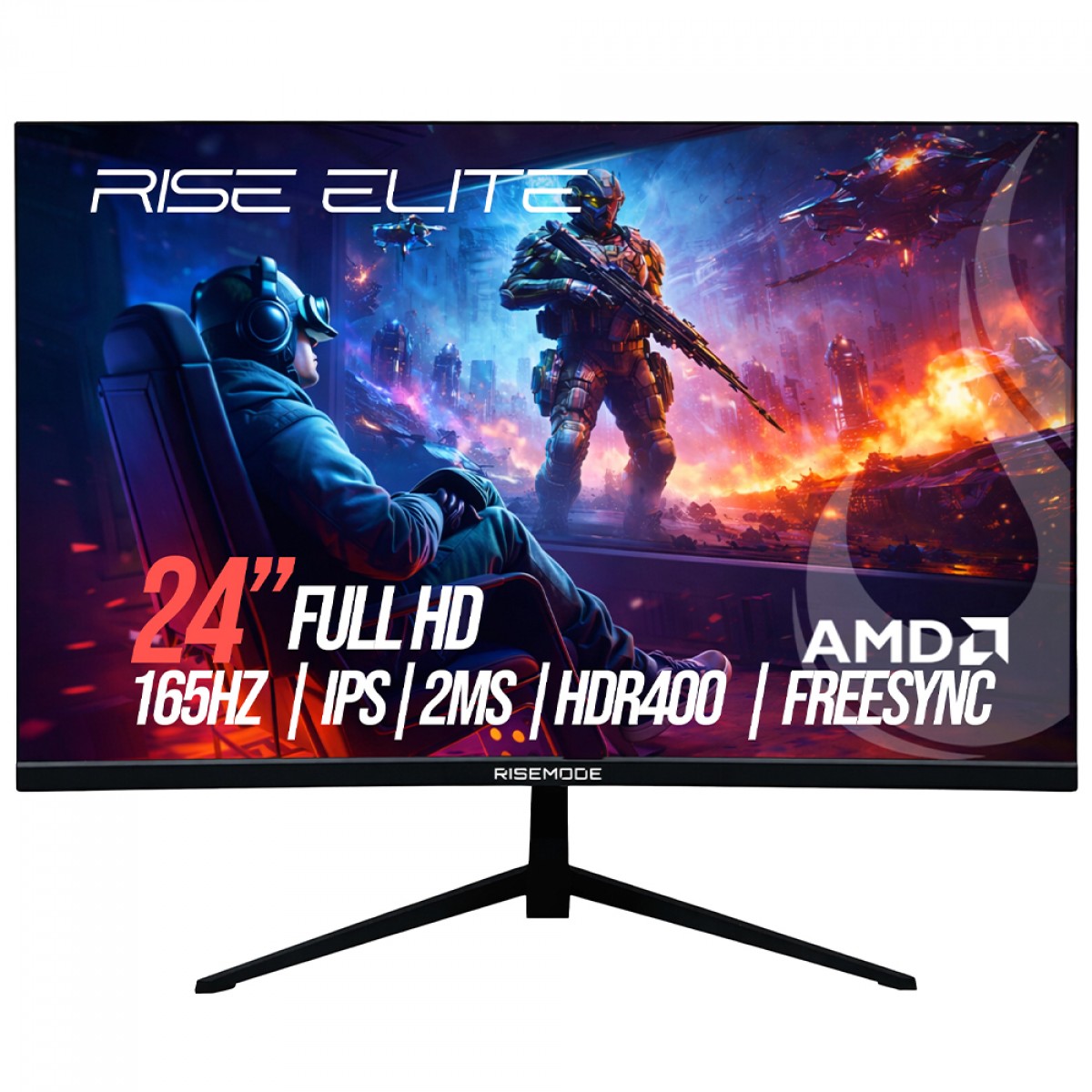 Monitor Gamer Rise Mode Elite, 24 Pol, Full HD, IPS, 165Hz, 2ms, 99% ...