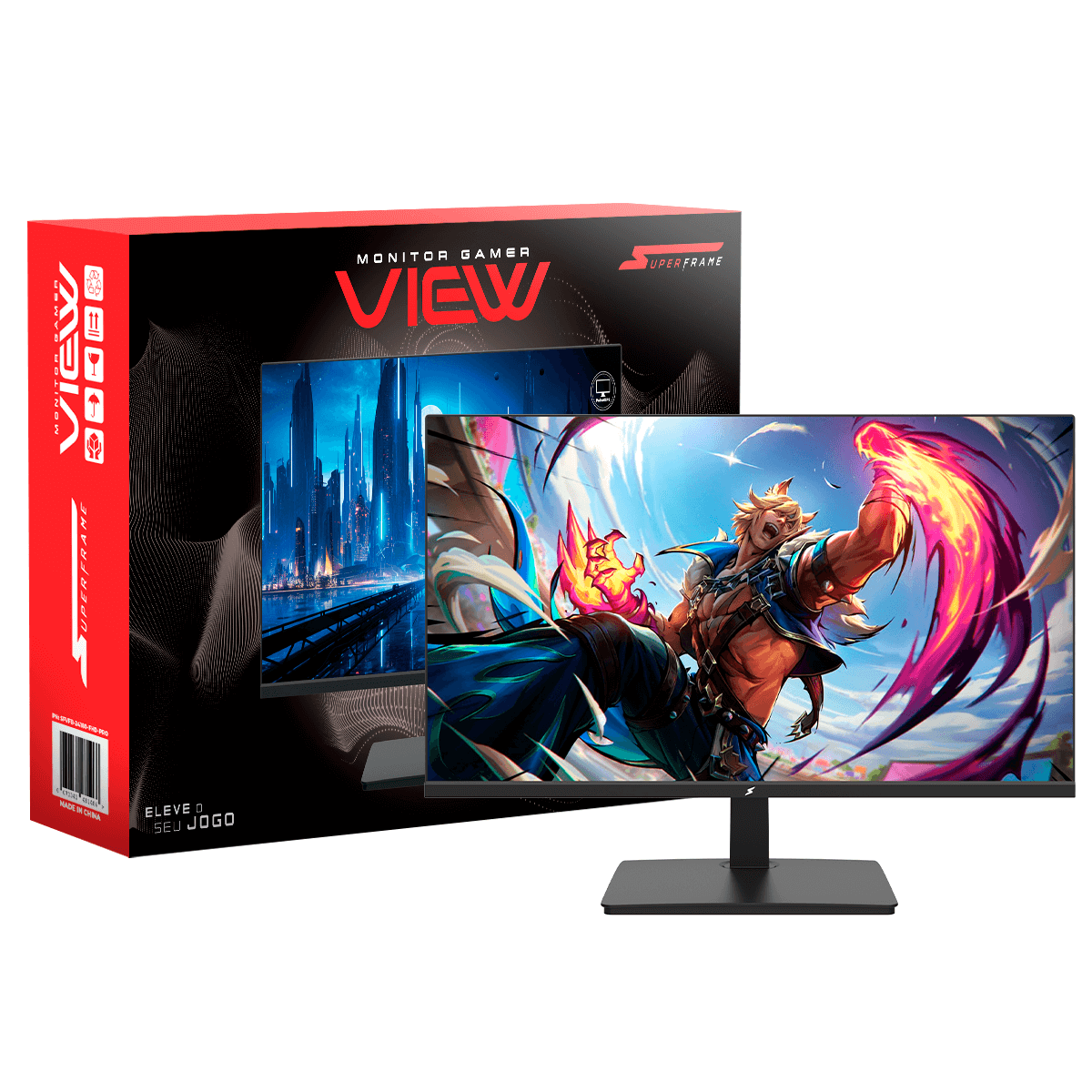 Monitor Gamer SuperFrame View, 23.8 Pol, Full HD, Fast IPS, 1ms, 180Hz ...