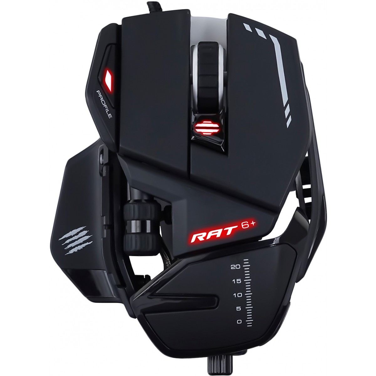 Mouse Gamer Mad Catz RAT 6+, 12000 DPI, 11 Botões, Black, MR04DCAMBL00
