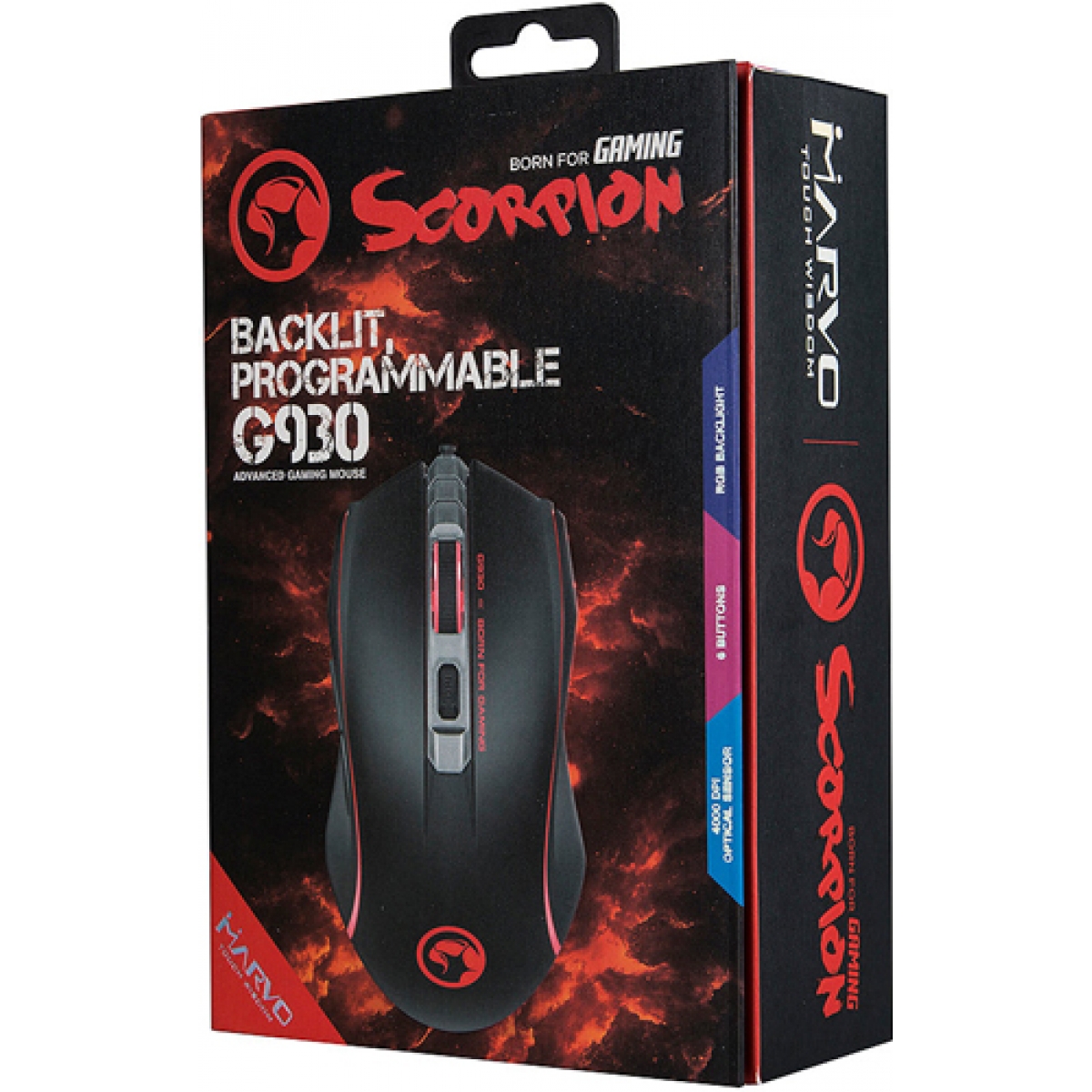 Mouse Marvo Gamer G930 6 Botões 4000 DPI LED RGB