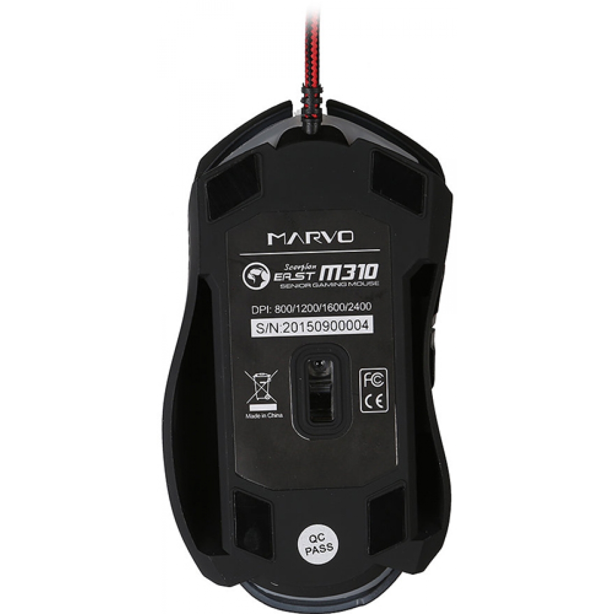 Mouse Marvo Gamer M310 Wired 6 Botões 2400 DPI LED 7 Cores