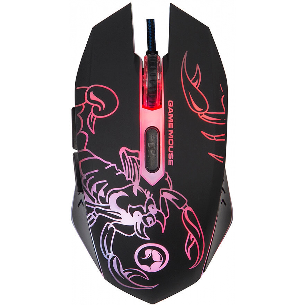 Mouse Marvo Gamer M316 Wired 6 Botões 2400 DPI LED 7 Cores