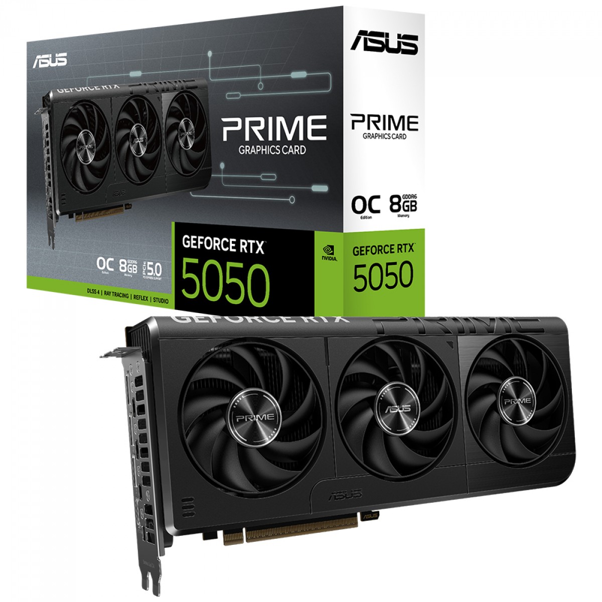 Placa de Vídeo Asus Prime NVIDIA GeForce RTX 5050 OC, 8GB, GDDR6, DLSS, Ray Tracing, PRIME ...