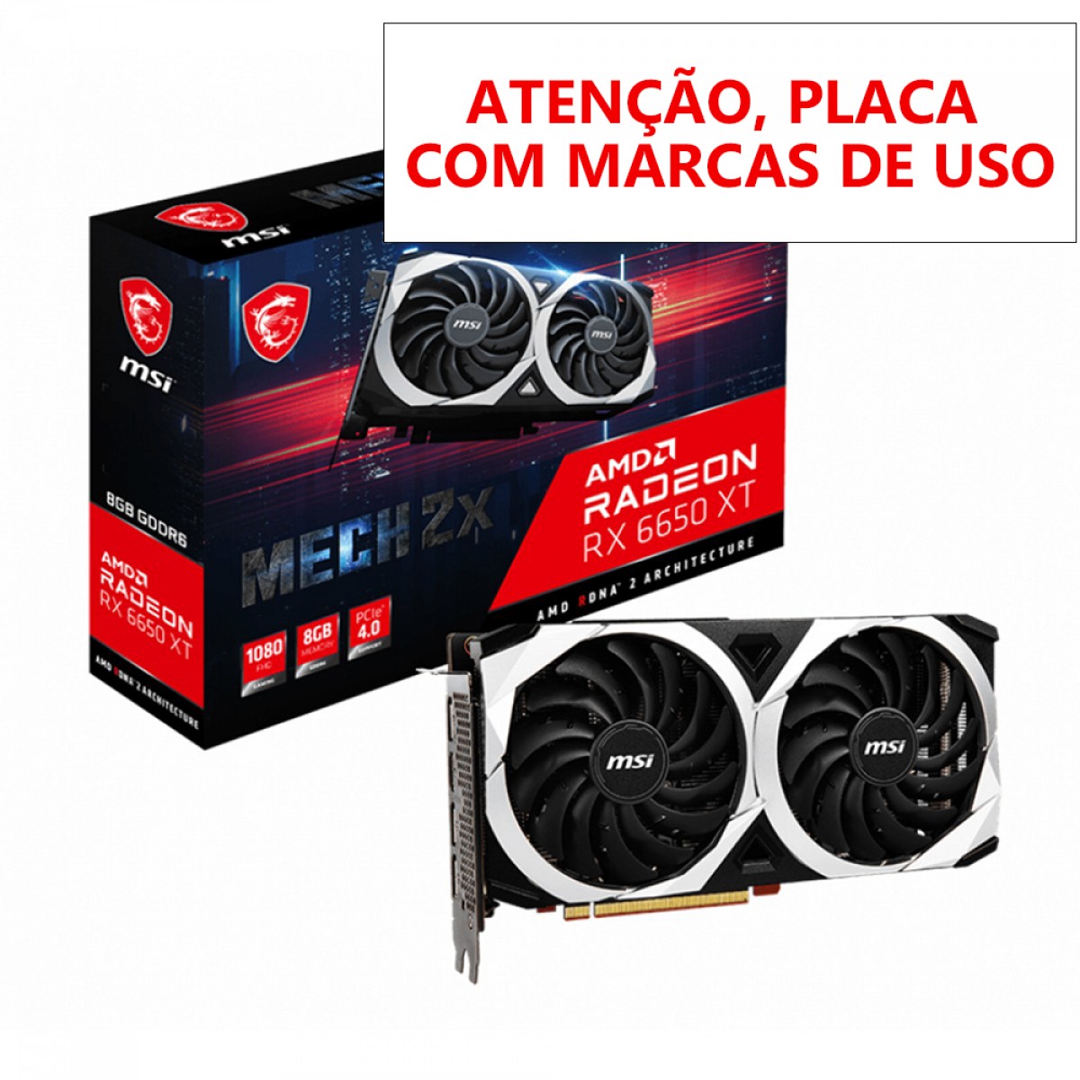 Placa de Vídeo MSI AMD Radeon RX 6650 XT MECH 2X, OC, 8GB, GDDR6, FSR ...