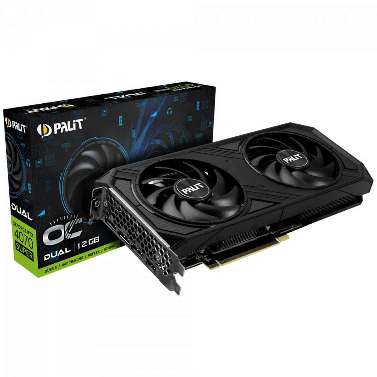 Placa de Vídeo Palit GeForce RTX 4070 Super Dual OC, 12GB, GDDR6X, DLSS ...
