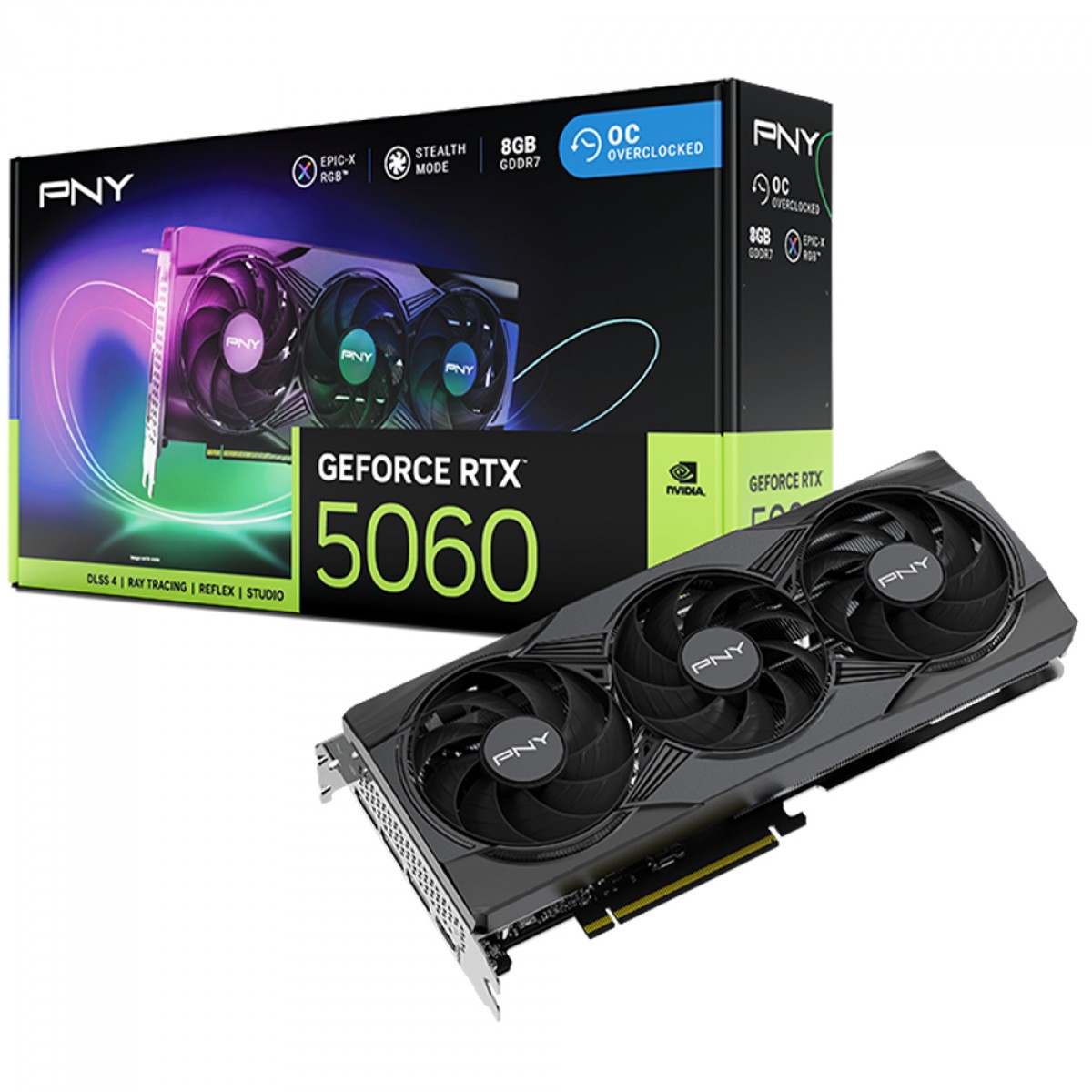 Placa de Vídeo PNY NVIDIA GeForce RTX 5060 EPIC-X RGB OC Triple Fan ...