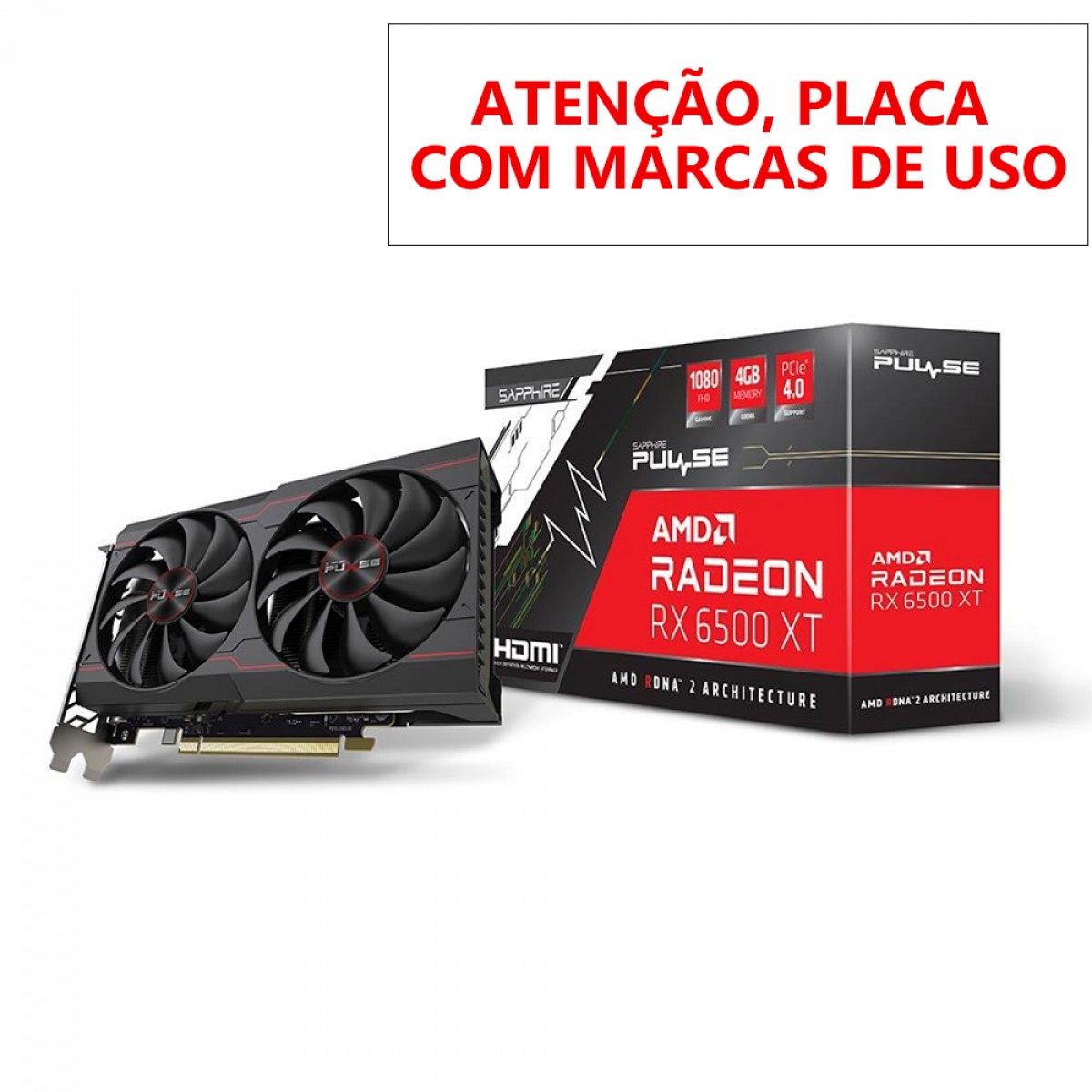 Placa de Vídeo Sapphire Pulse Radeon RX 6500 XT Gaming OC, 4GB, GDDR6 ...