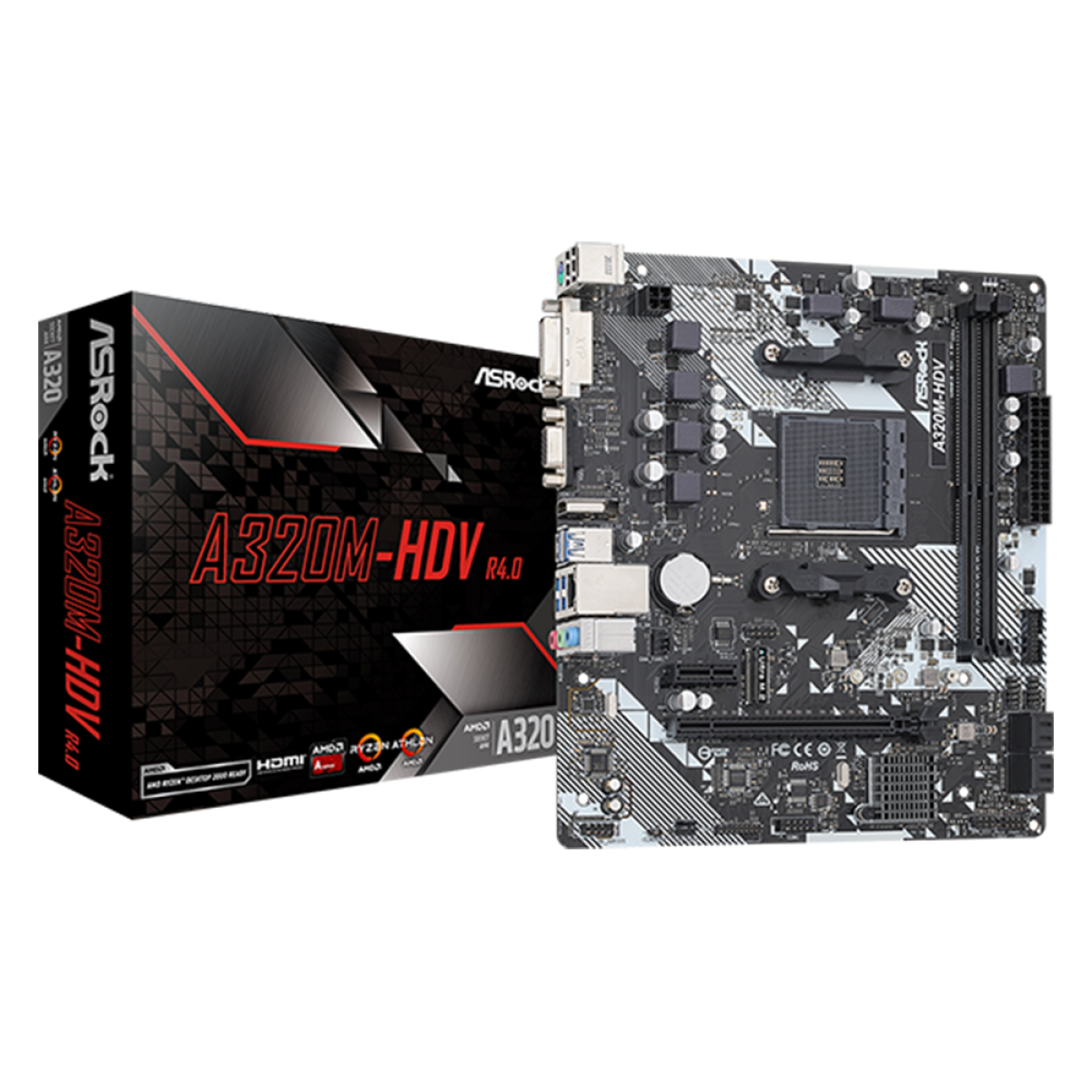 Placa Mãe ASRock A320M-HDV, Chipset A320, AMD AM4, mATX, DDR4, (R4.0)