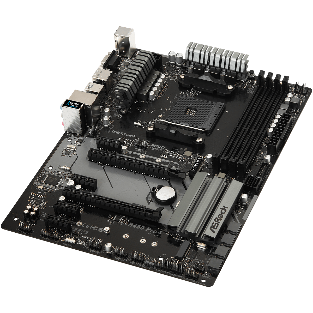 Placa Mãe ASRock B450 PRO4, Chipset B450, AMD AM4, ATX, DDR4 - Open box
