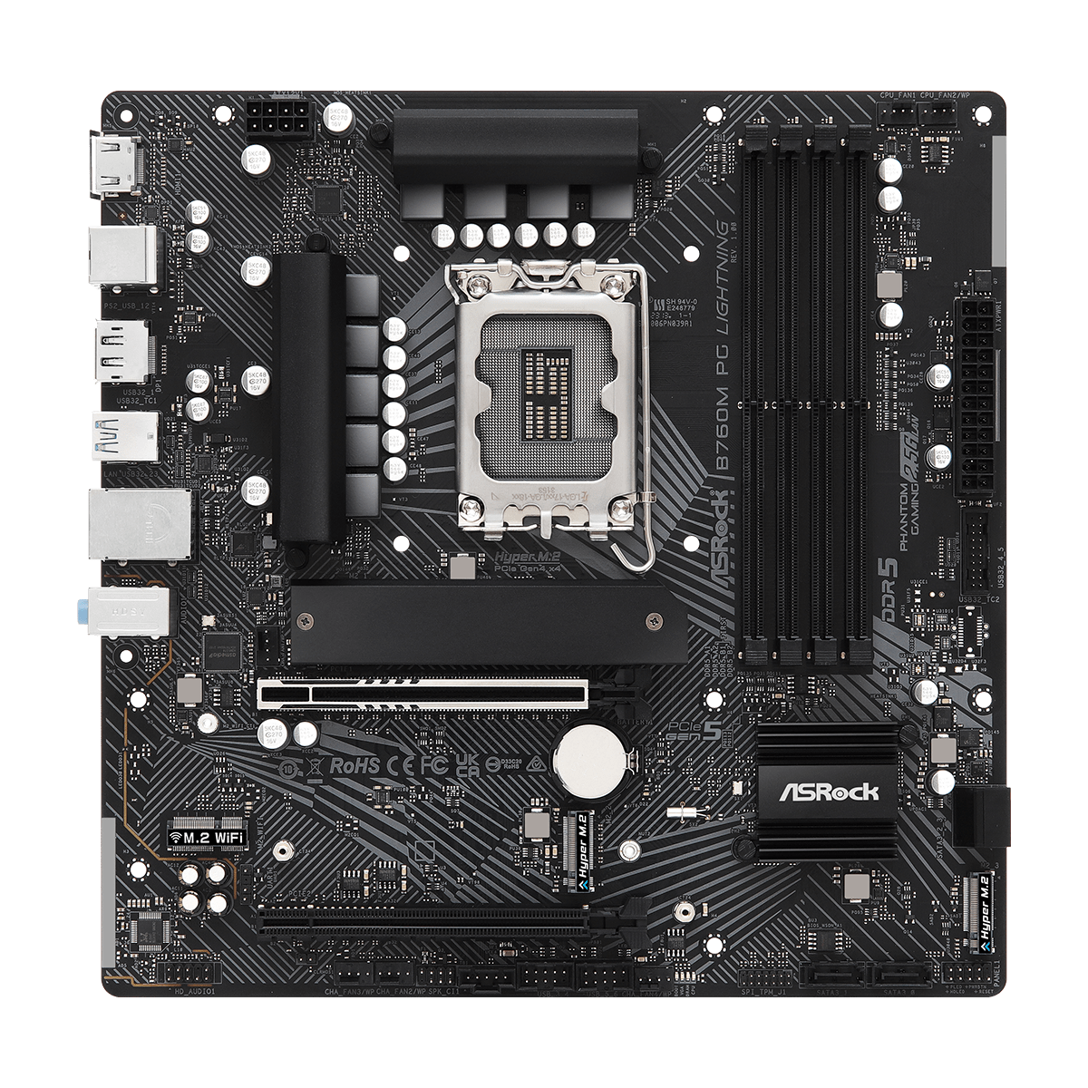 Placa Mãe ASRock B760M PG Lightning, Chipset B760, Intel LGA 1700, mATX ...