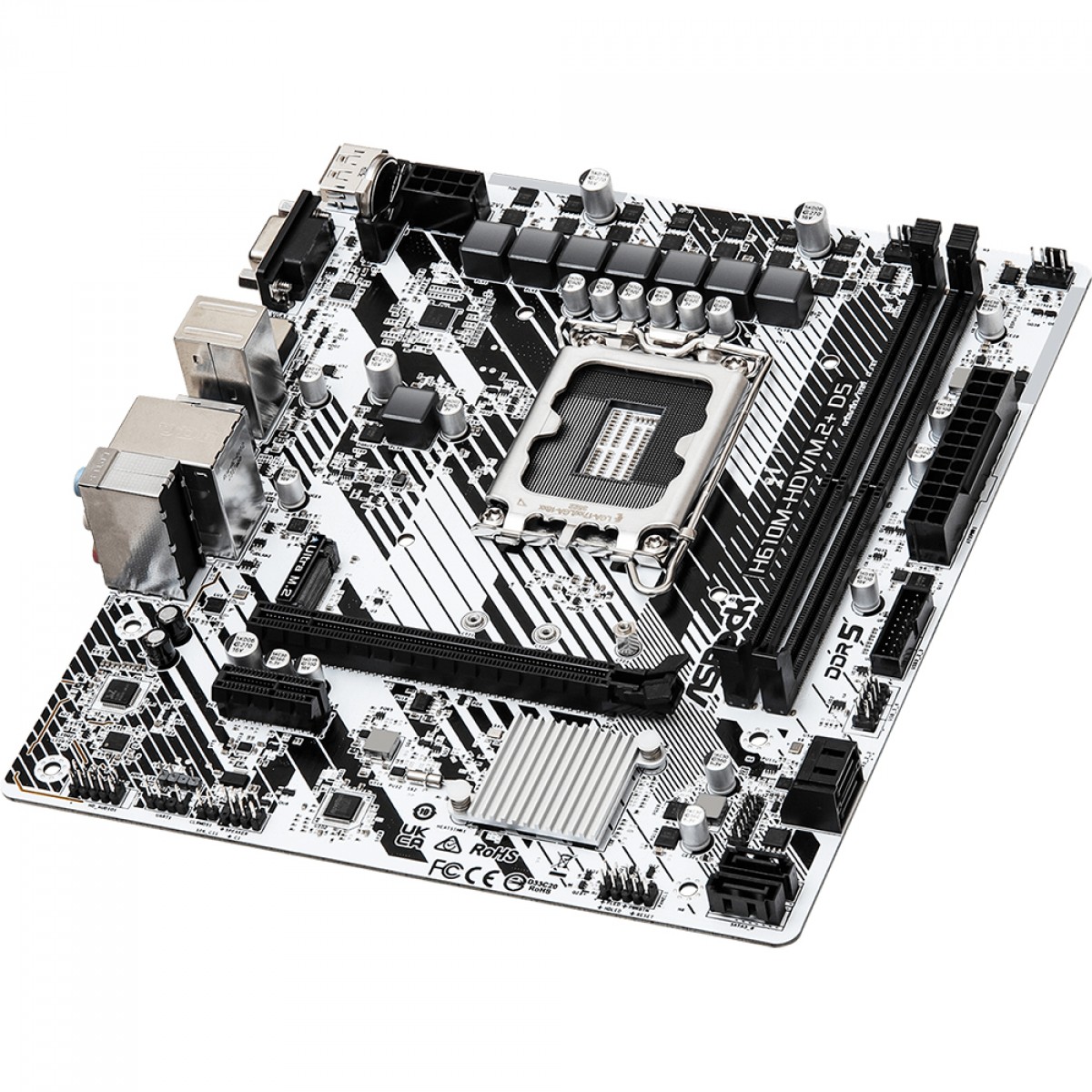 Placa Mãe ASRock H610M-HDV/M.2+ D5, Chipset H610, Intel LGA 1700, mATX ...