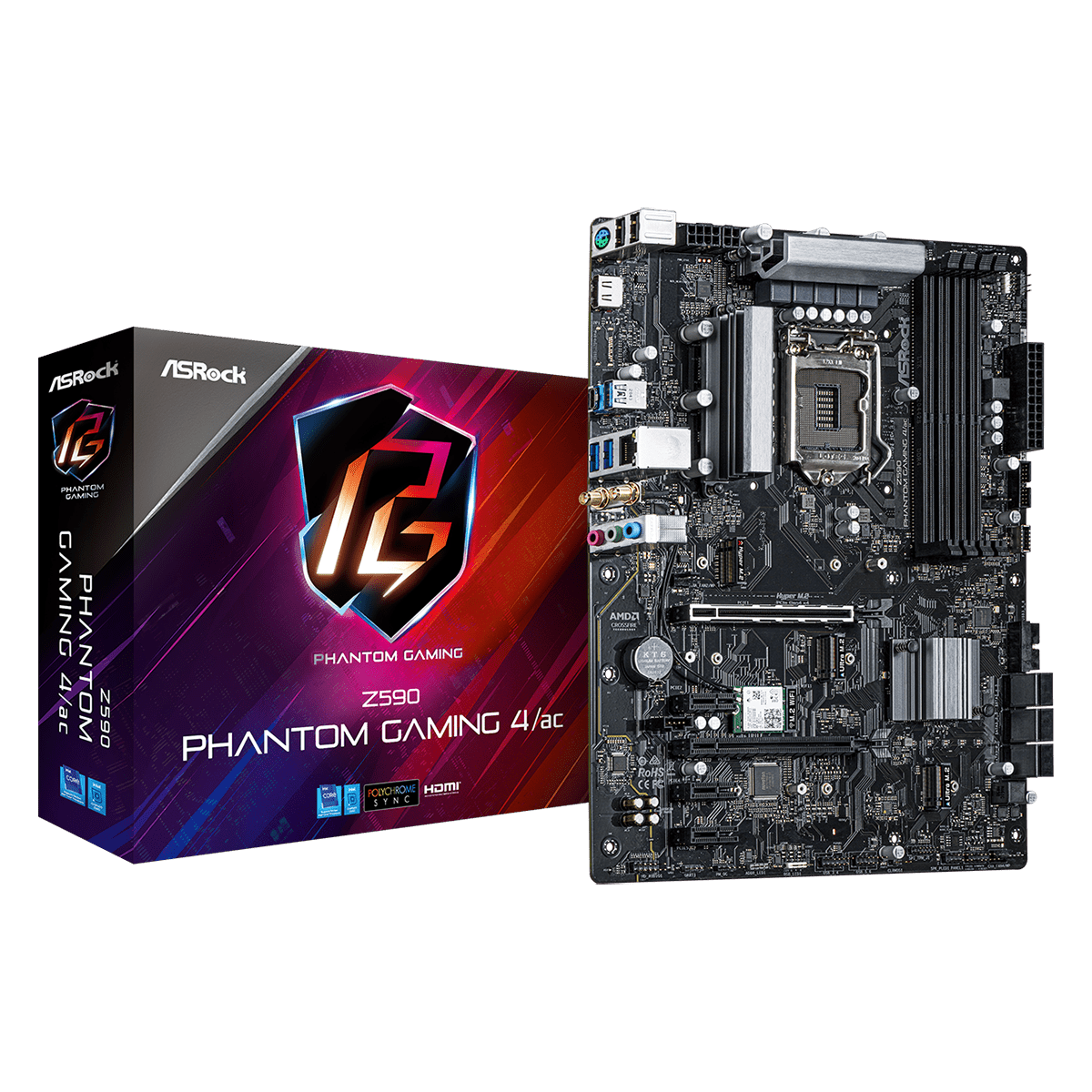 Placa Mãe ASRock Z590 Phantom Gaming 4/ac, Chipset Intel Z590, Socket ...