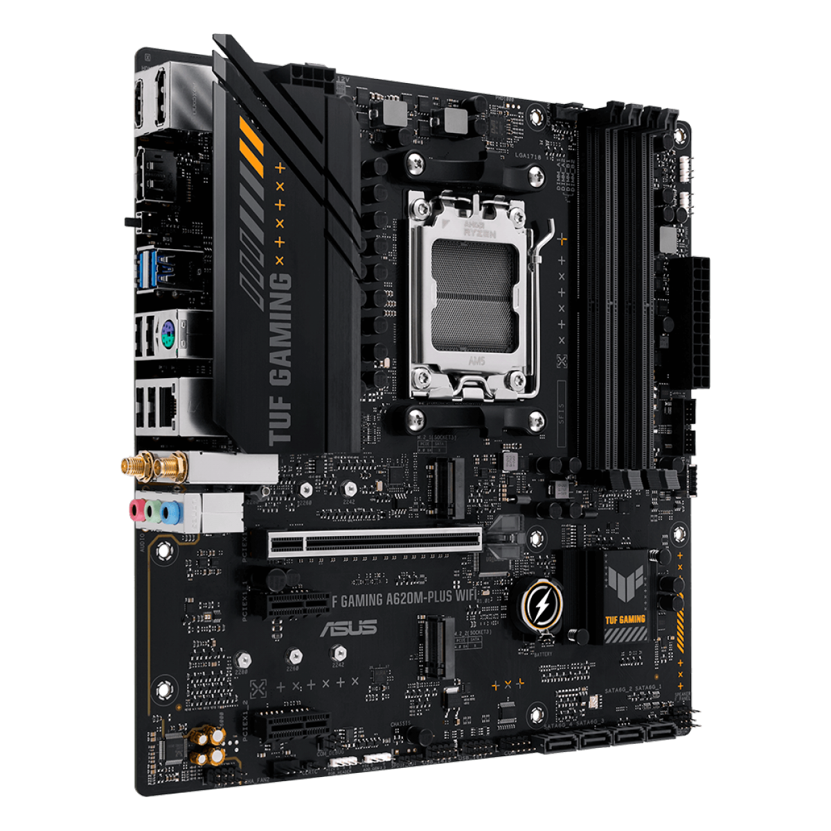 Placa Mãe Asus TUF Gaming A620M-PLUS WIFI, Chipset A620, AMD AM5, m-ATX, DDR5, 90MB1F00-M0EAY0