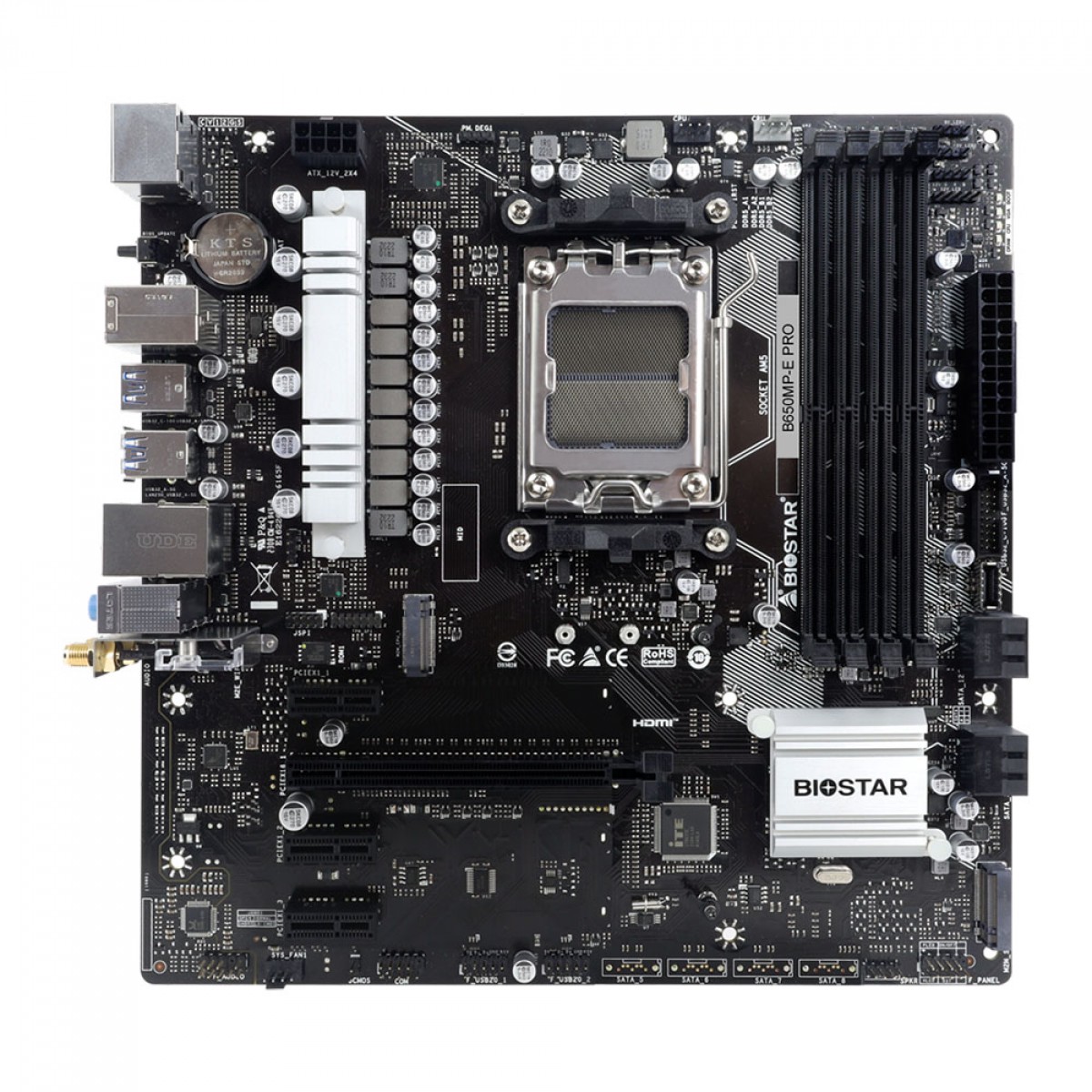 Placa Mãe Biostar B650MP-E PRO, Chipset B650, AMD AM5, MATX, DDR5 ...