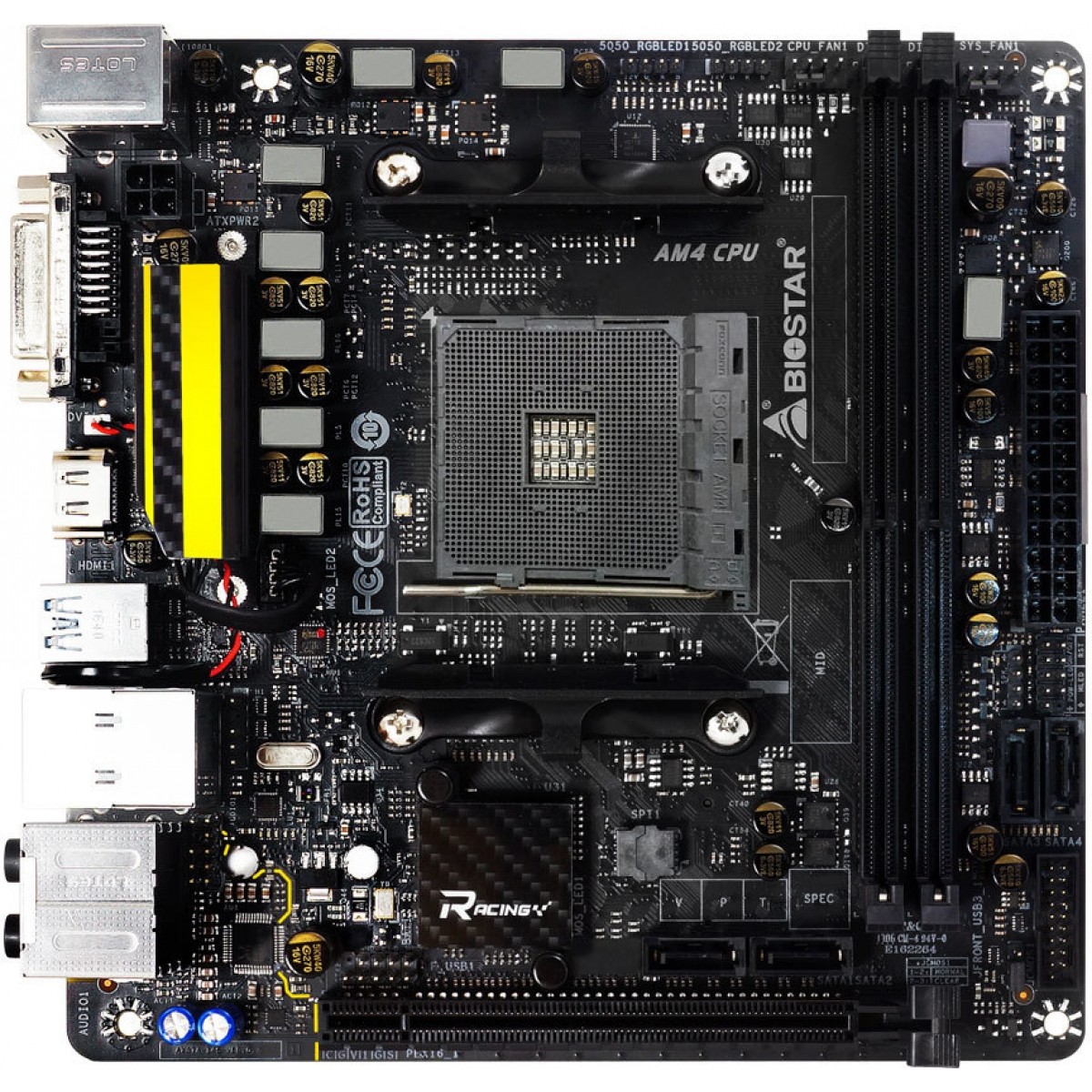 Placa Mãe Biostar Racing B350GTN, Chipset B350, AMD AM4, mITX, DDR4