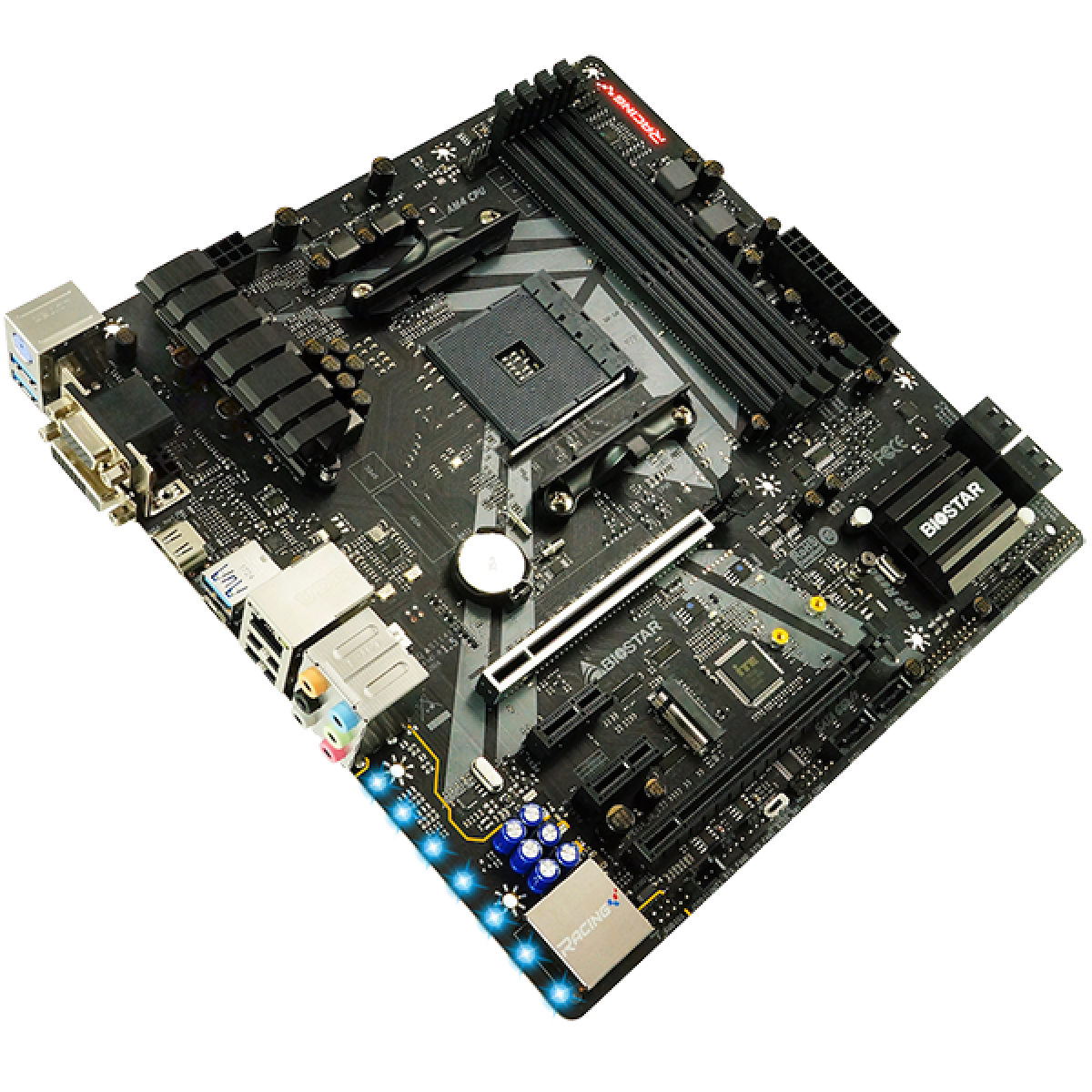 Placa Mãe Biostar Racing B450GT3, Chipset B450, AMD AM4, mATX, DDR4