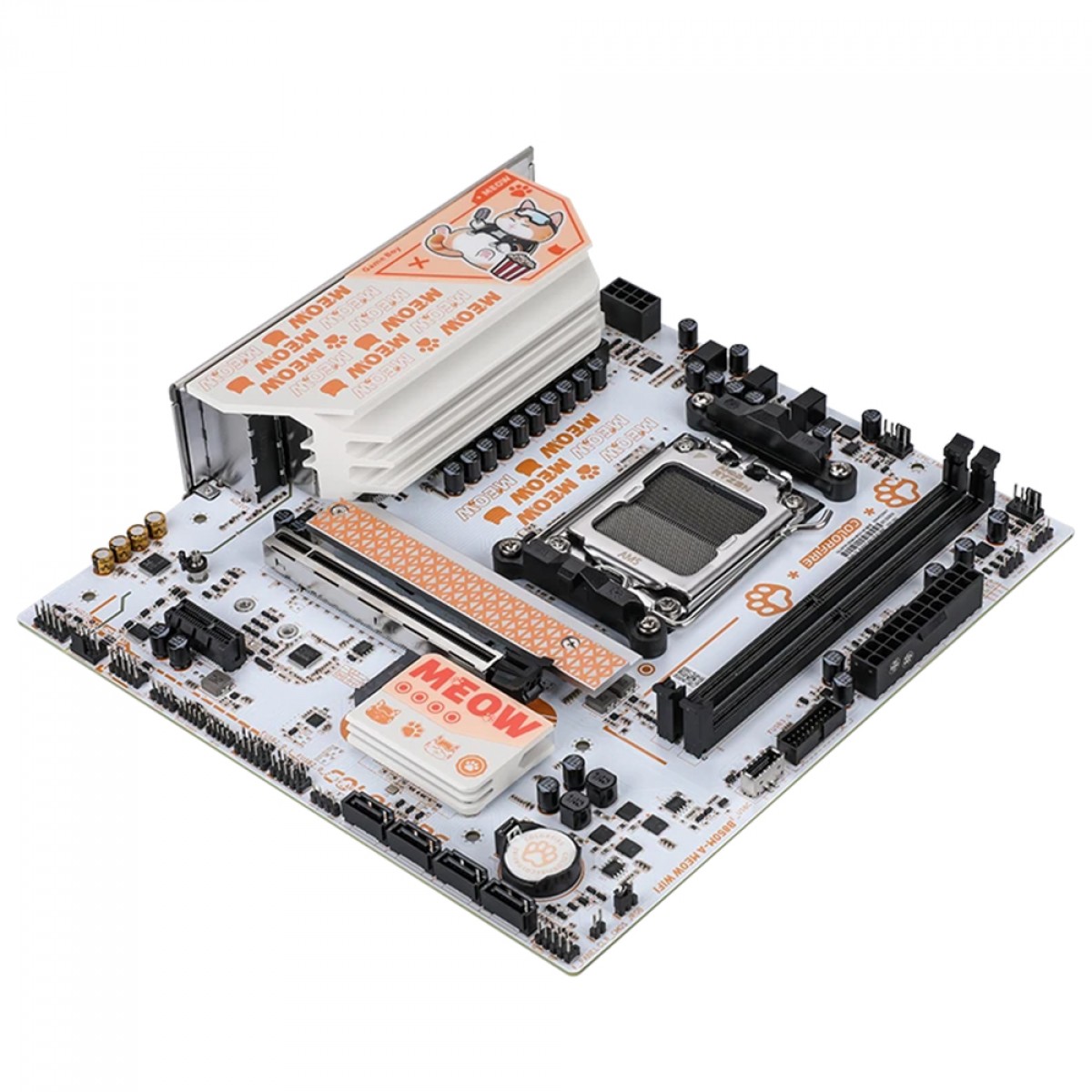 Placa Mãe ColorFire B850M-A MEOW WiFi Orange, Chipset B850, AMD AM5 ...