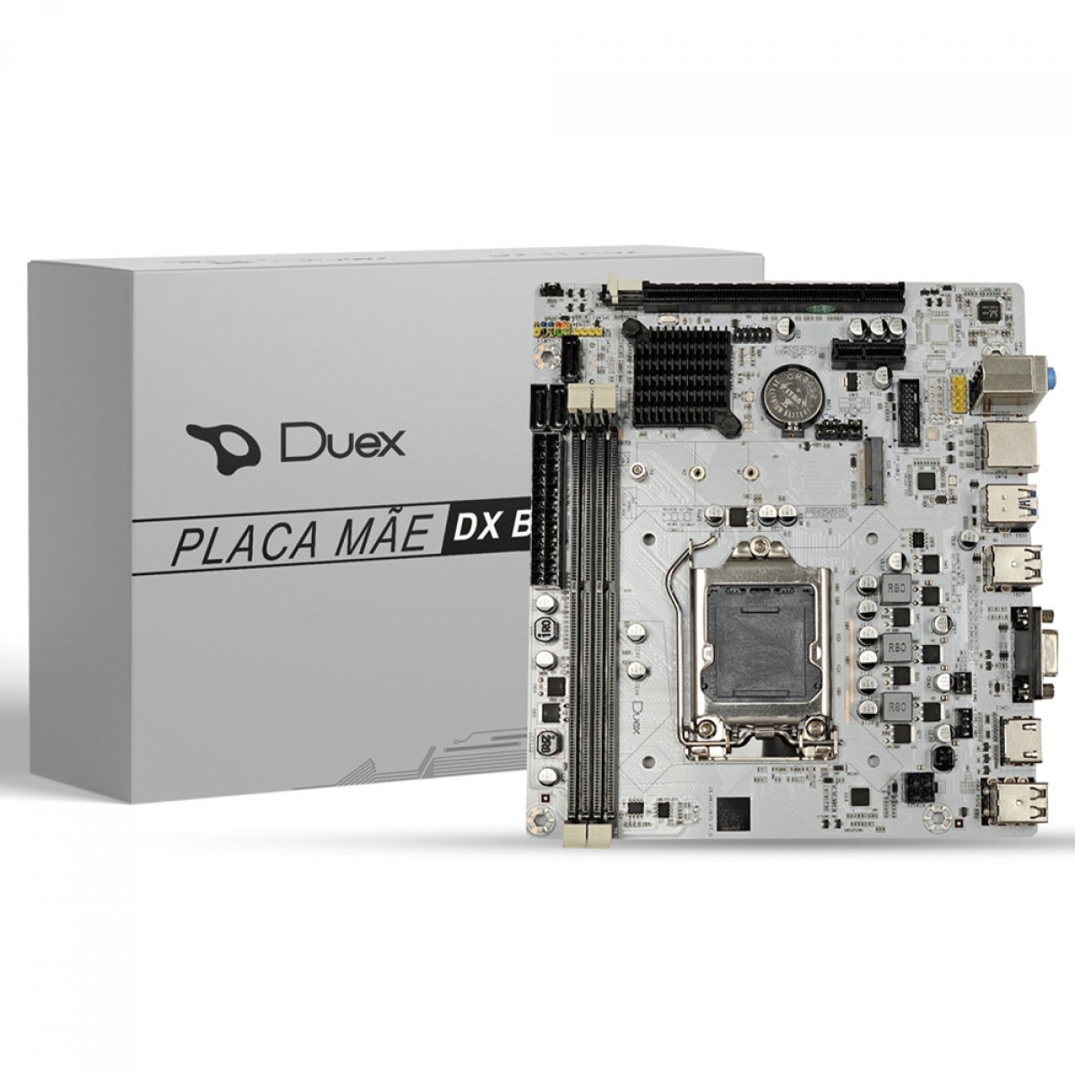 Placa Mãe Duex DX B75ZG M2 White, Chipset B75, Intel LGA 1155, MATX, DDR3, Branco