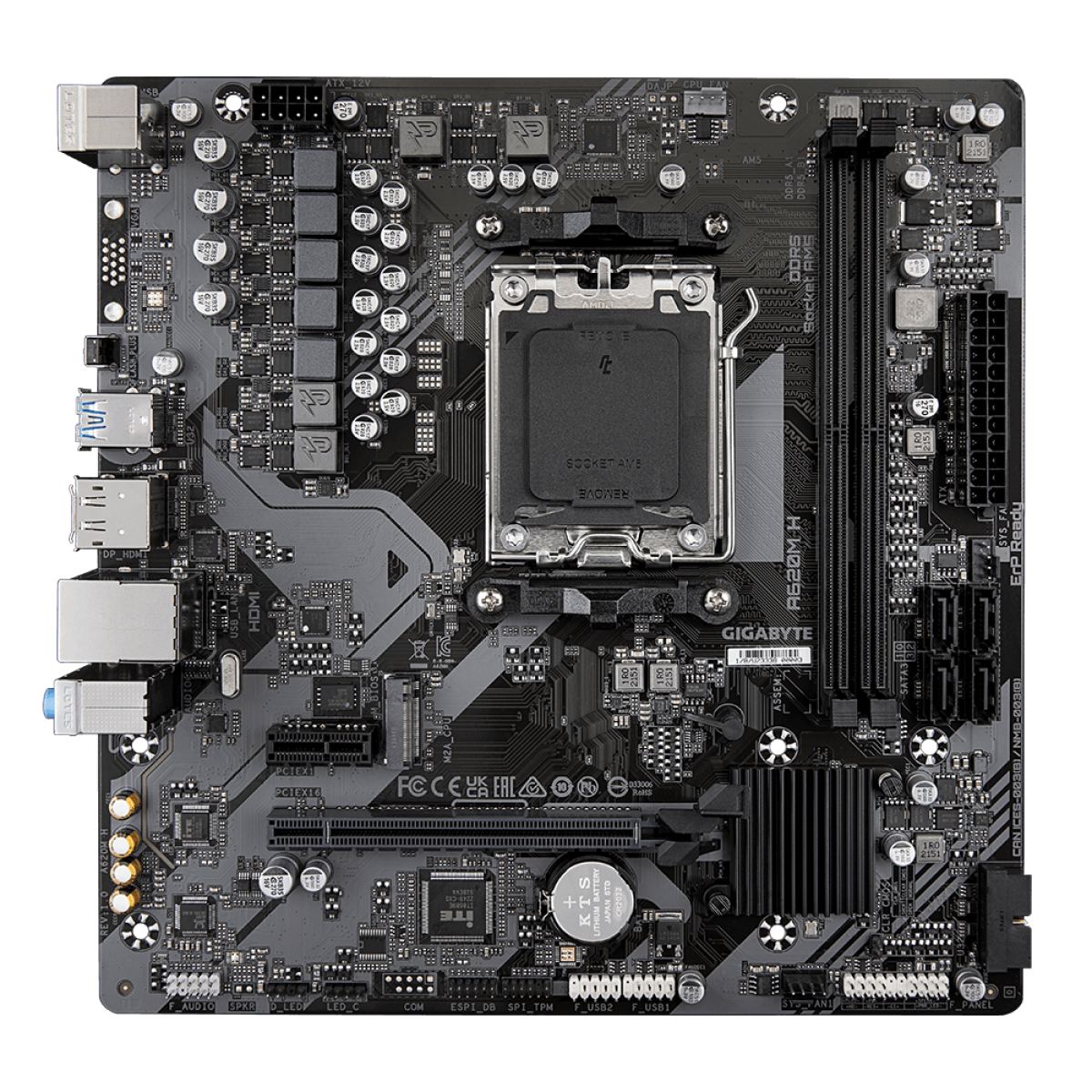 Placa Mãe Gigabyte A620M H, Chipset A620, AMD AM5, MATX, DDR5