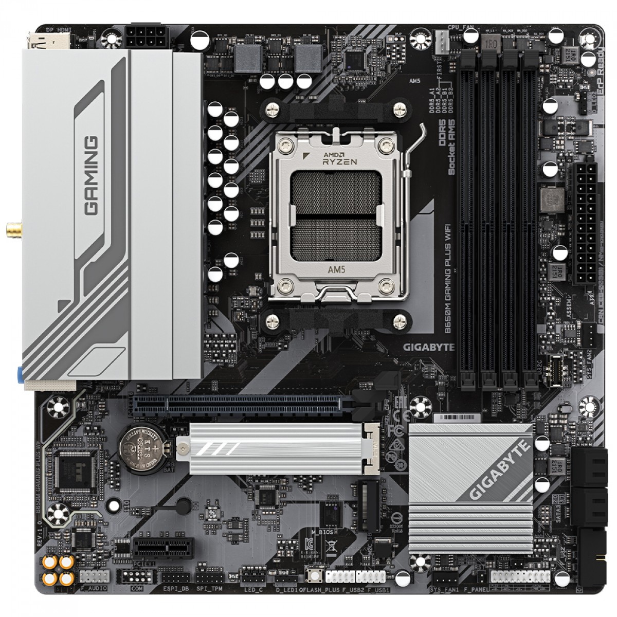 Placa Mãe Gigabyte B650M Gaming Plus WiFi, Chipset B650, AMD AM5, M-ATX ...
