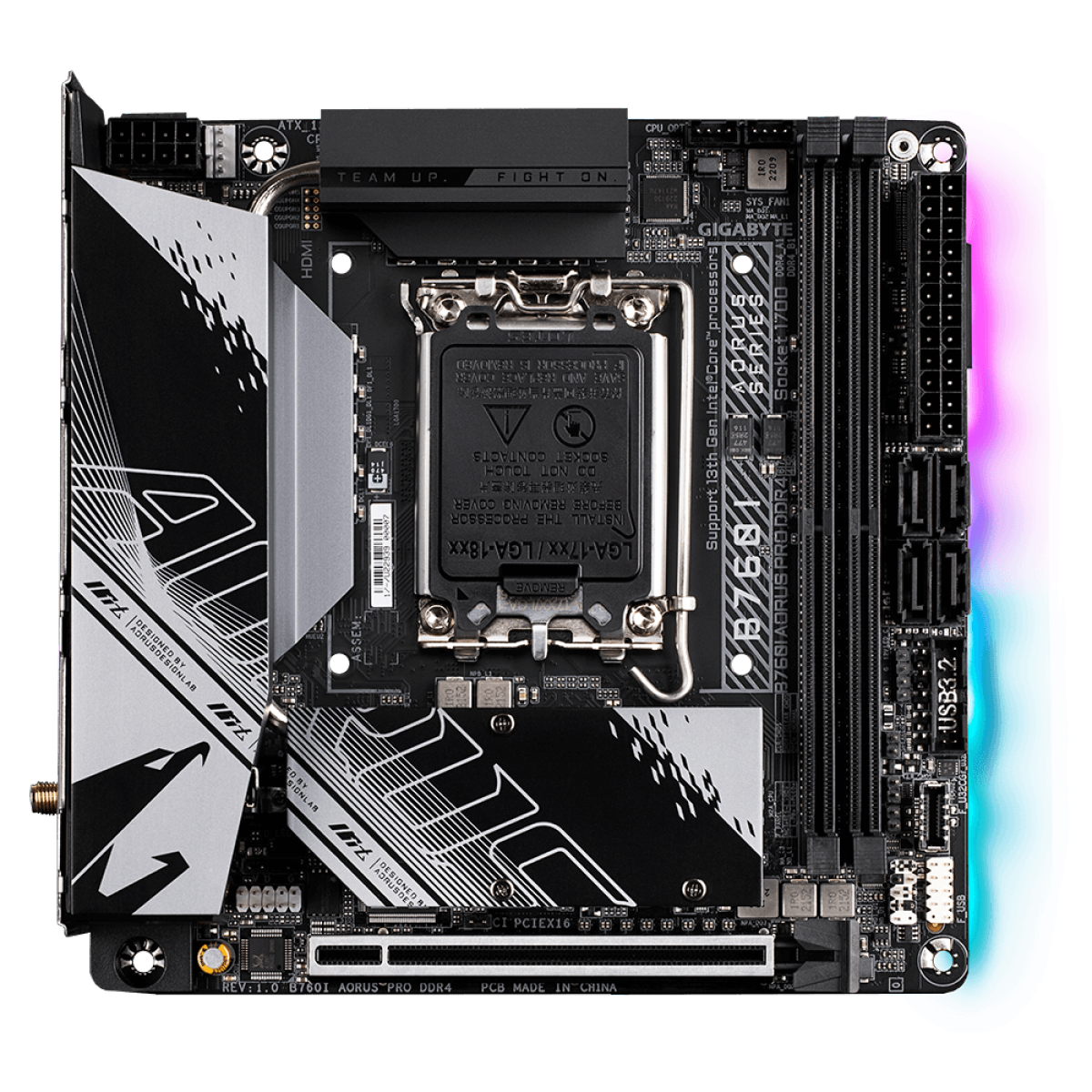 Placa Mãe Gigabyte B760I Aorus Pro DDR4, Chipset B760, Intel LGA 1700, M-ITX, DDR4