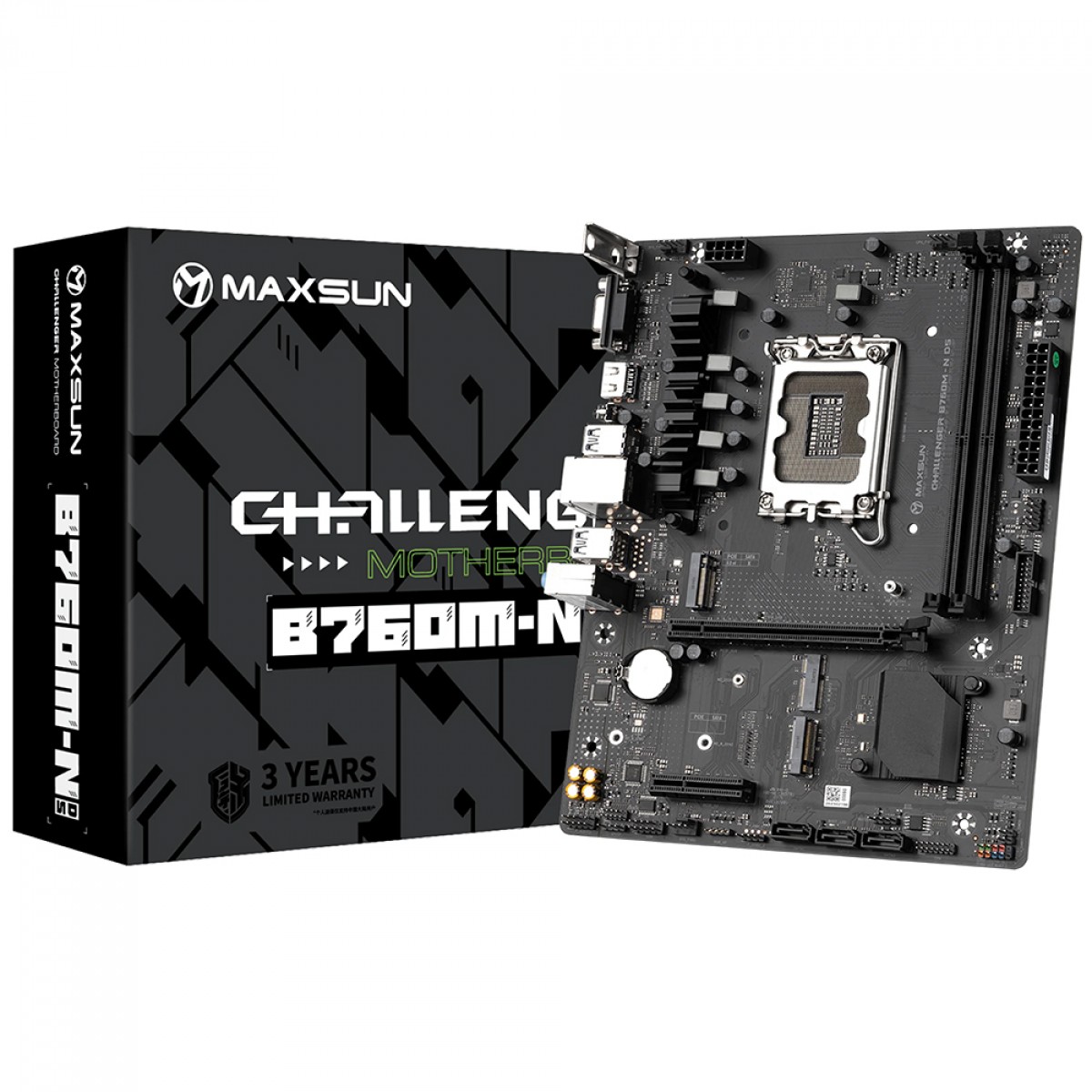 Placa Mãe Maxsun Challenger B760M-N D5, Chipset B760, Intel LGA 1700, mATX, DDR5