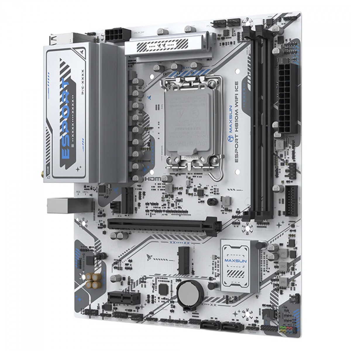 Placa Mãe Maxsun eSport H810M WiFi ICE, Chipset H810, Intel LGA 1851 ...