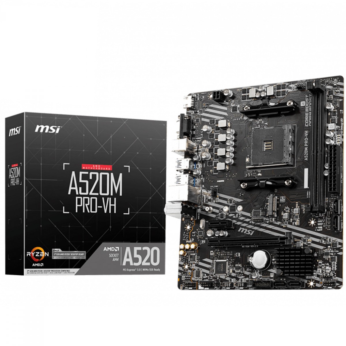 Placa Mãe MSI A520M PRO-VH, Chipset AMD A520, AMD AM4, M-ATX, DDR4, 911 ...