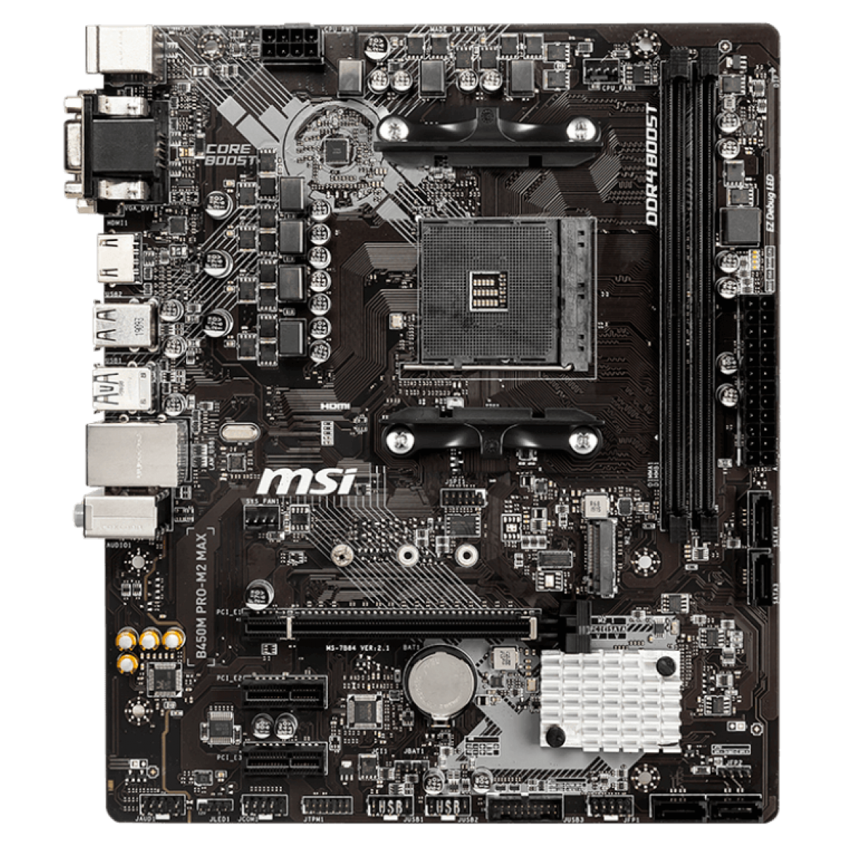 Placa Mãe MSI B450M PRO-M2 MAX, Chipset B450, AMD AM4, mATX, DDR4