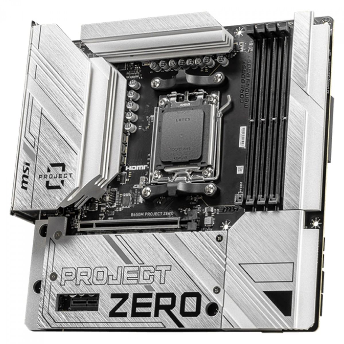 Placa Mãe MSI B650M Project Zero, Chipset B650, WIFI, AMD AM5, MATX, DDR5